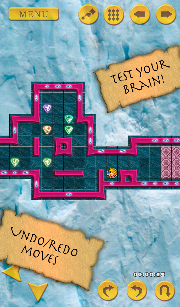 1001 Crystal Mazes - An Addictive Sokoban Puzzle Game! Push The Jewels ...