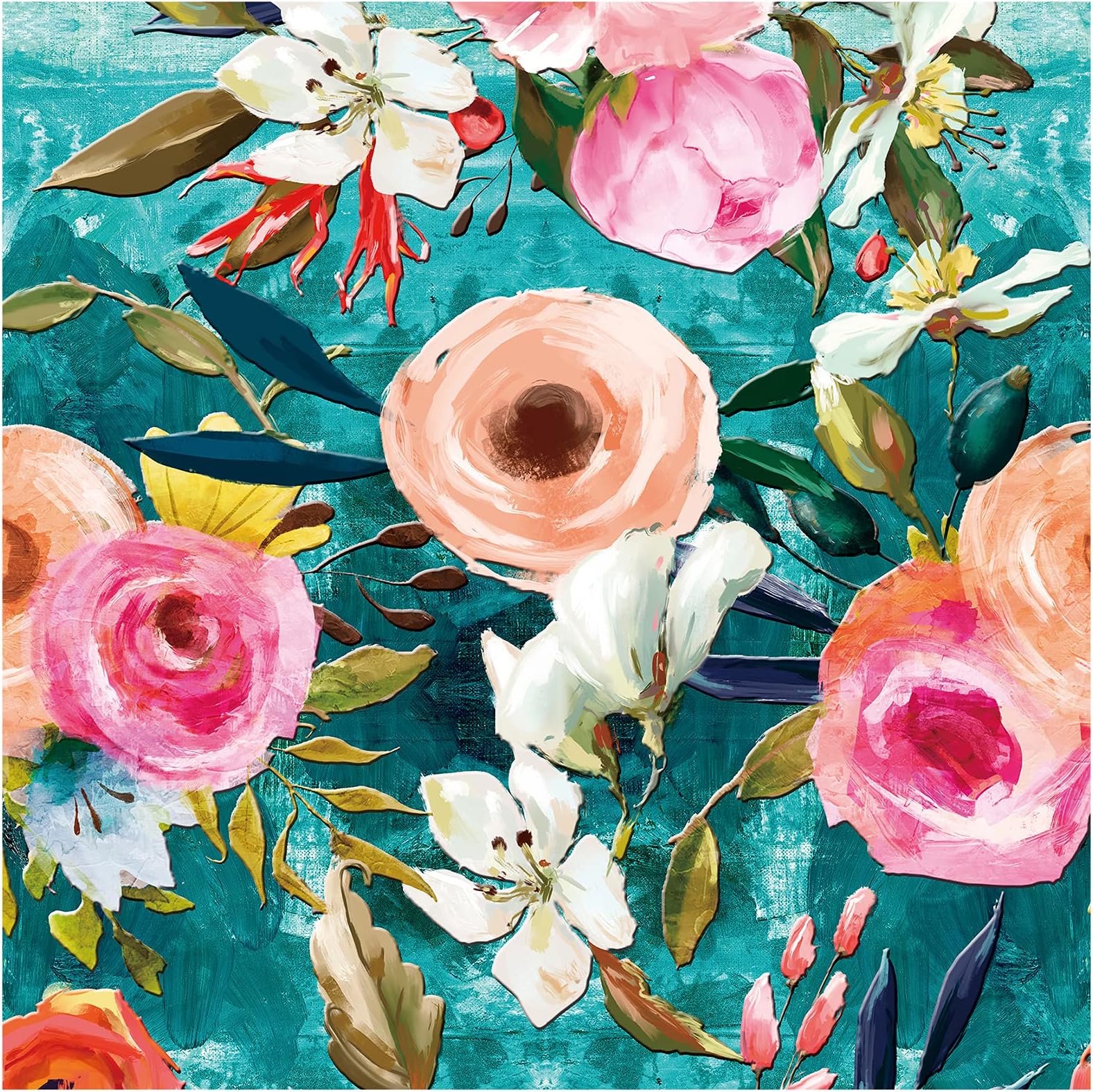 REDAMANCY Colorful Blur/Green Magnolia Floral Pink/Red Flower Abstract ...