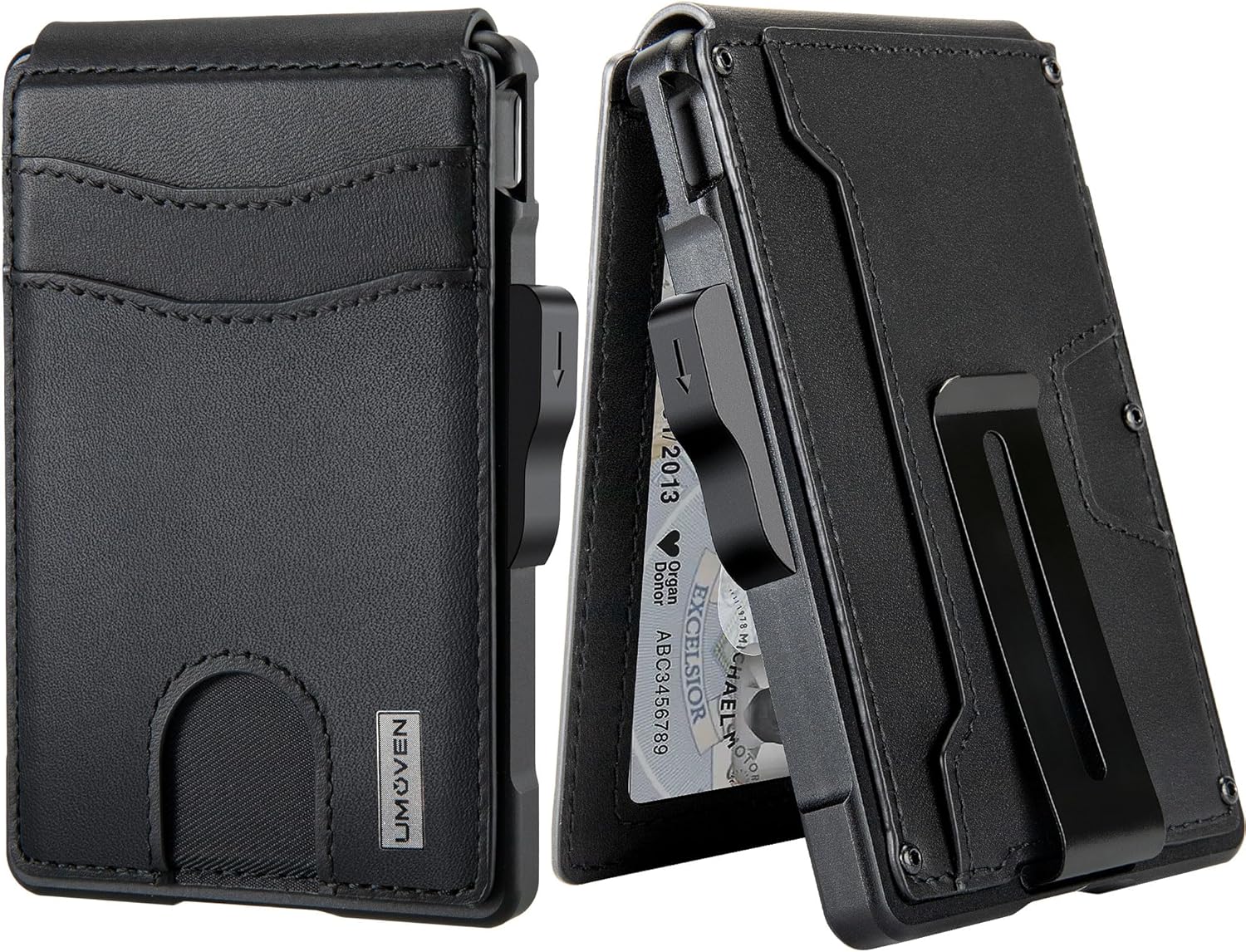Amazon.com: umoven Wallet for Men - with Money Clip Slim Leather Slots ...