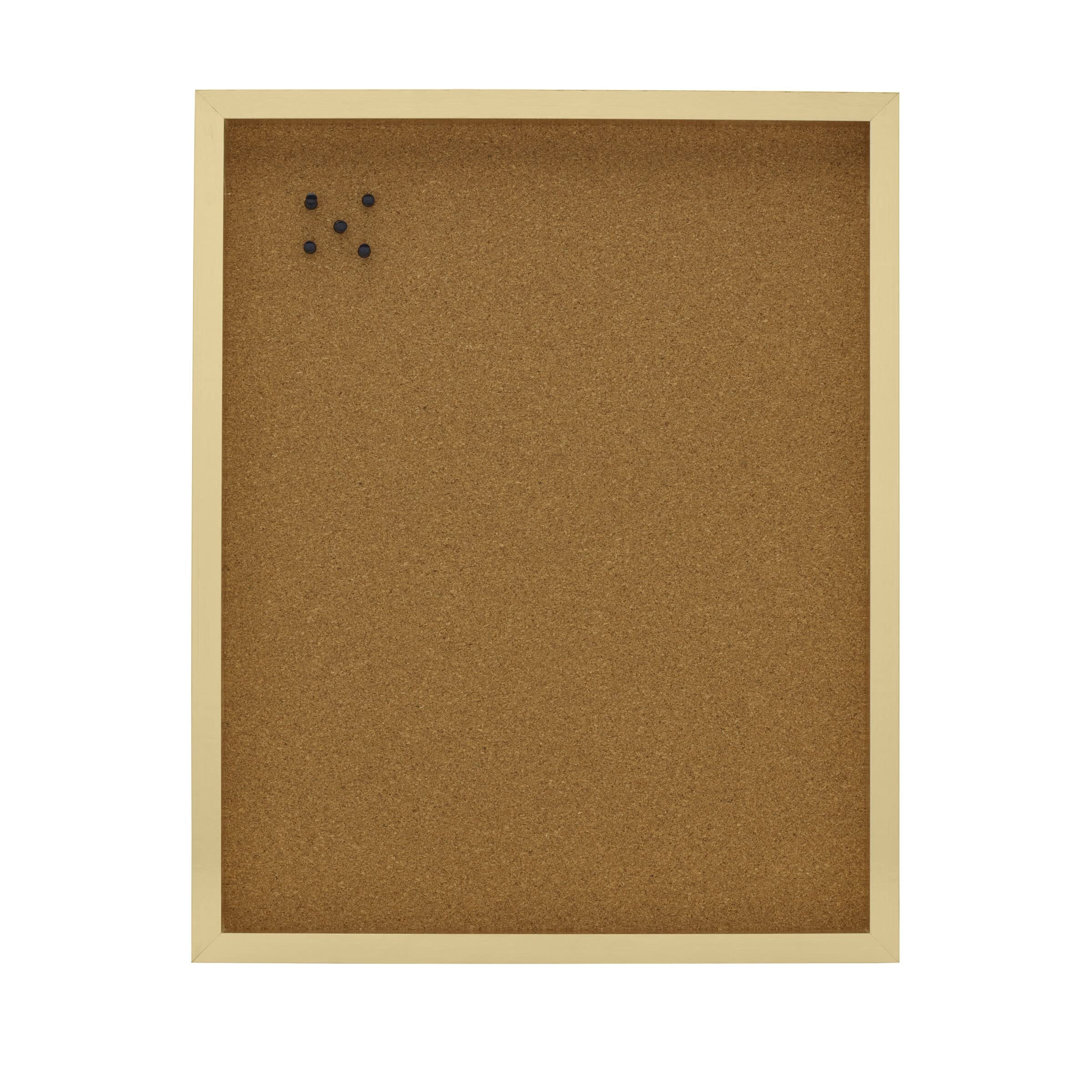 Mikasa Framed Cork Board, Includes 5 Tacks, 21x17, Gold Gold 21x17 Cork ...