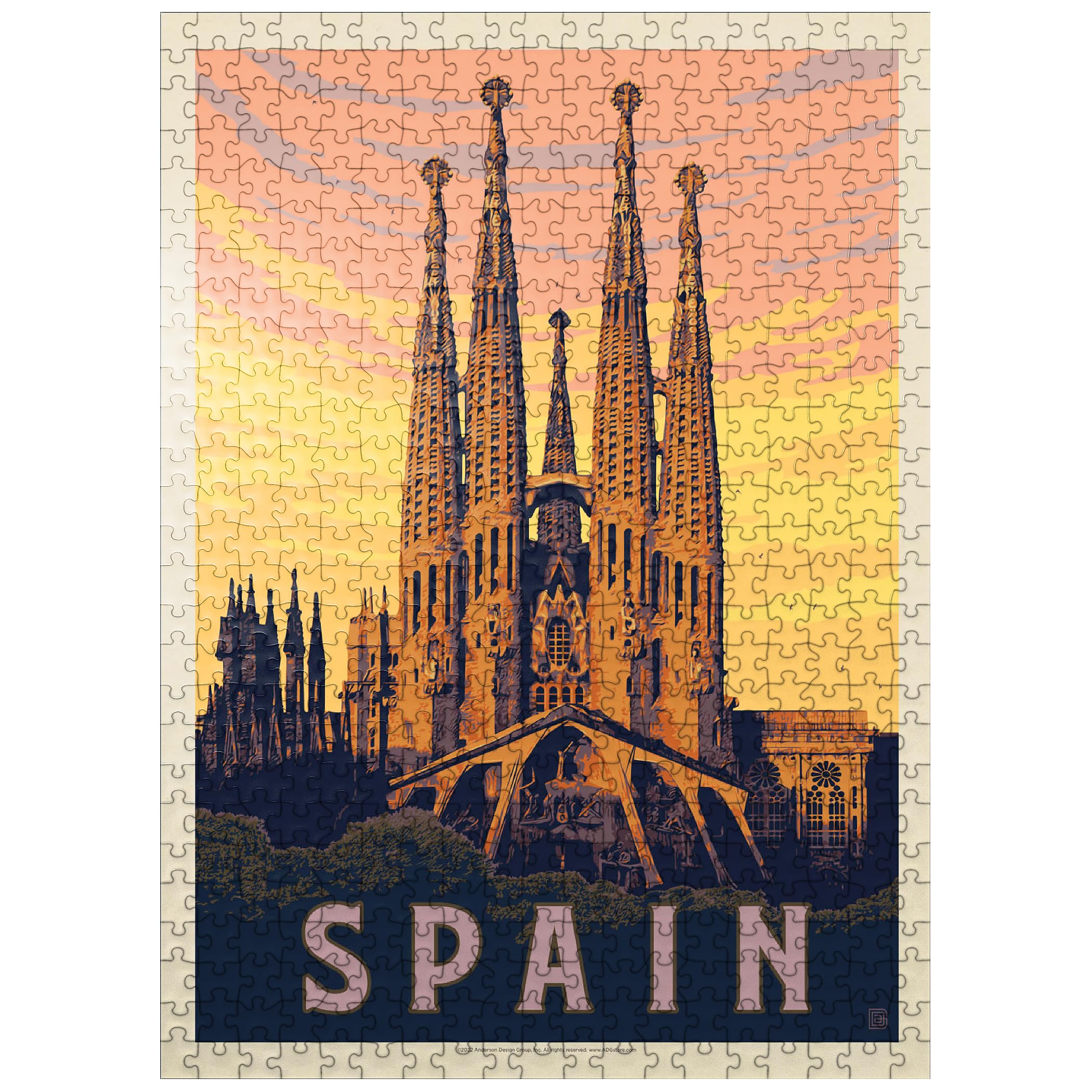 Amazon.com: MyPuzzle Spain: Familia Sagrada, Vintage Poster - Premium ...