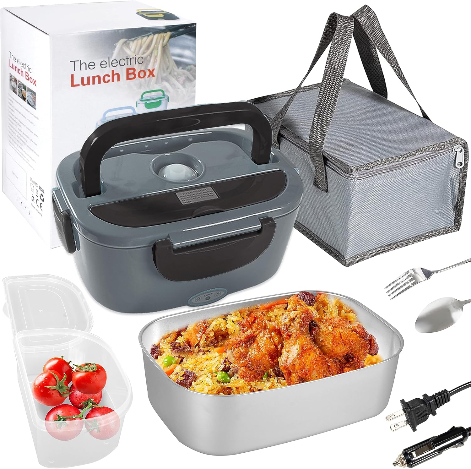 Amazon.com: PHIWILLS 80W Electric Lunch Box 1.5L Container Food Warmer ...