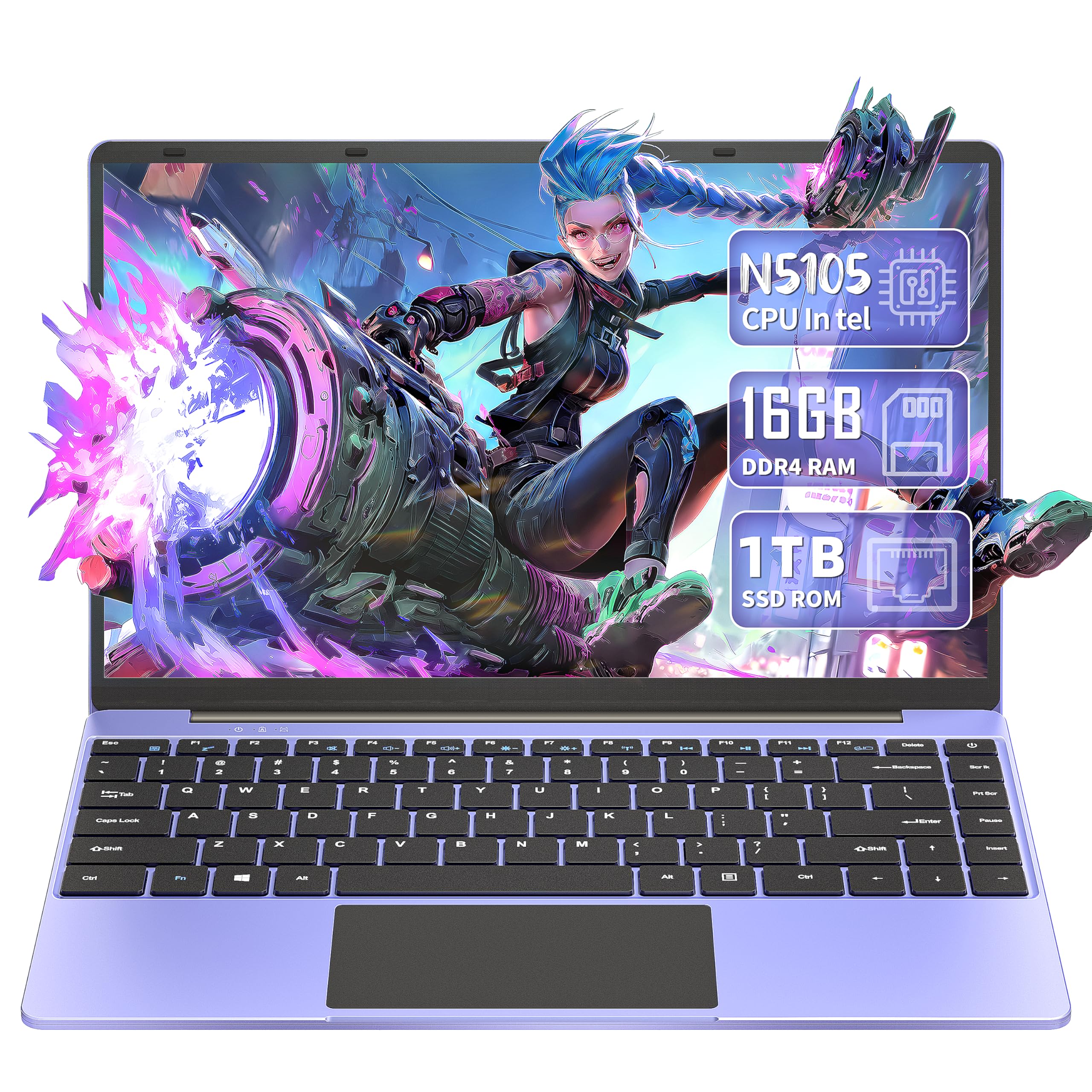 Amazon.com: 14 "Purple Laptop Computer, Ultra-Light and Portable ...