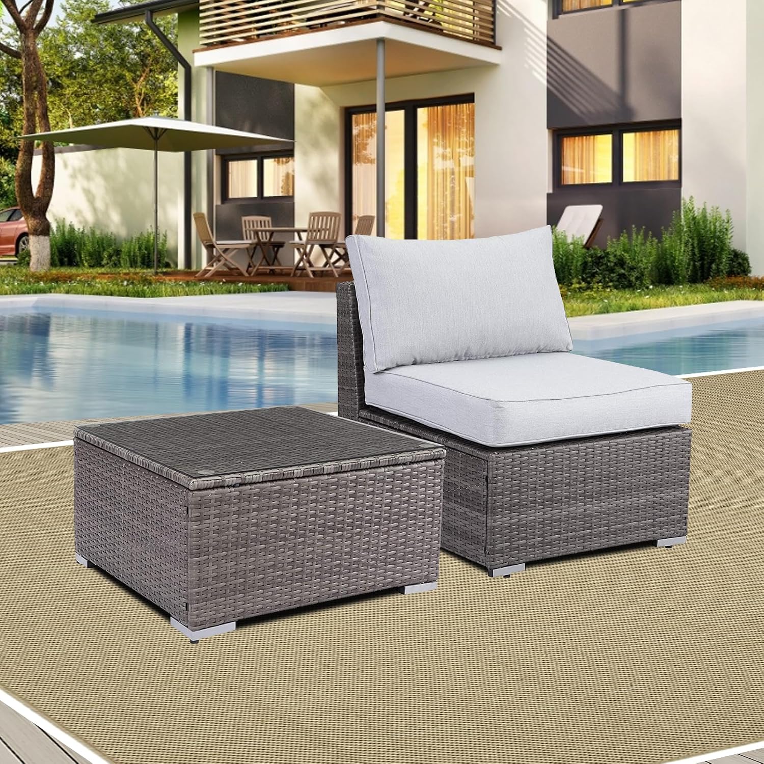 Amazon.com: Wisteria Lane 4-Piece Patio Furniture Sets Outdoor, All ...