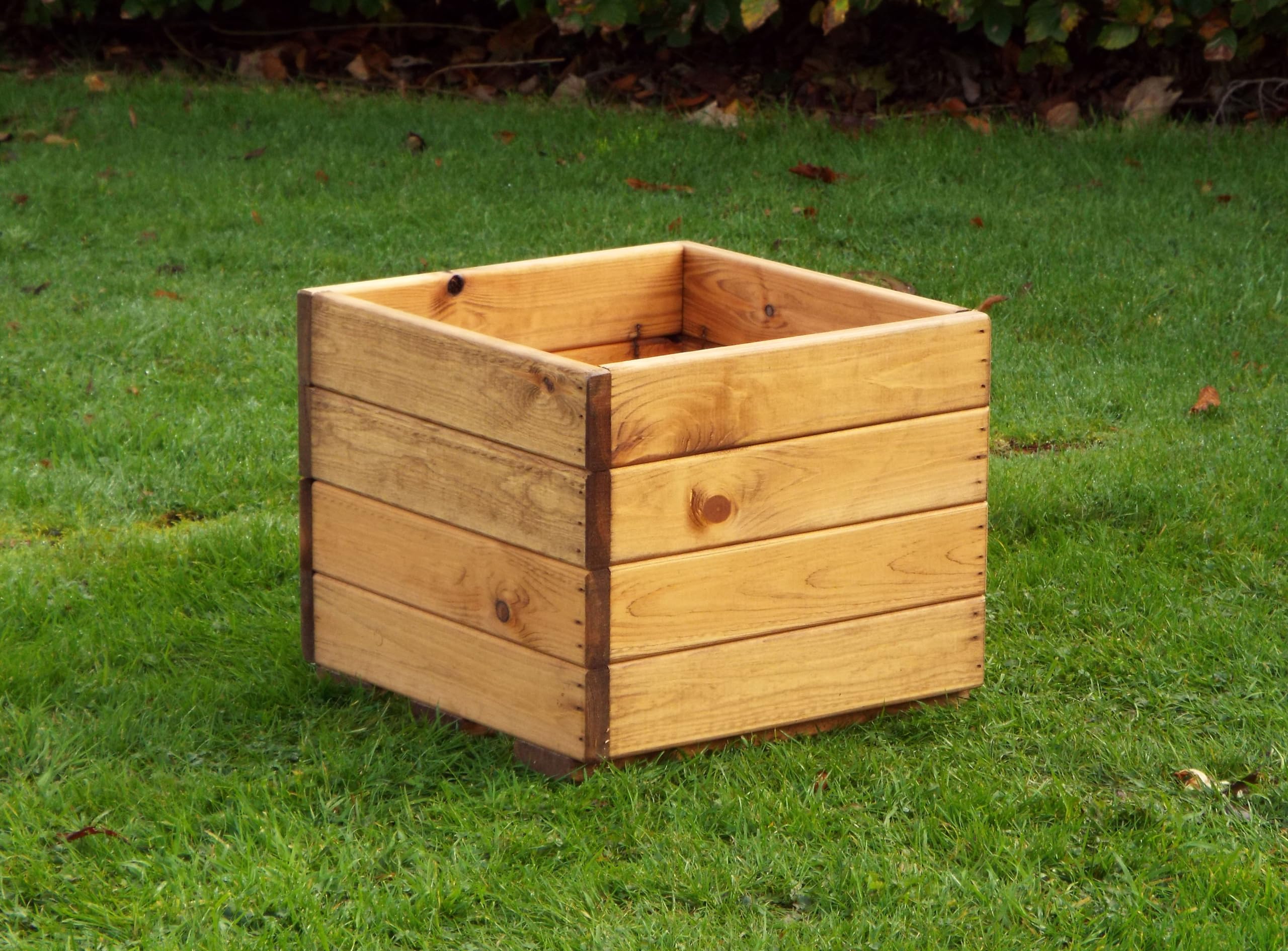 Charles Taylor Small Square Open Wooden Outdoor Planter, Flower Pot ...