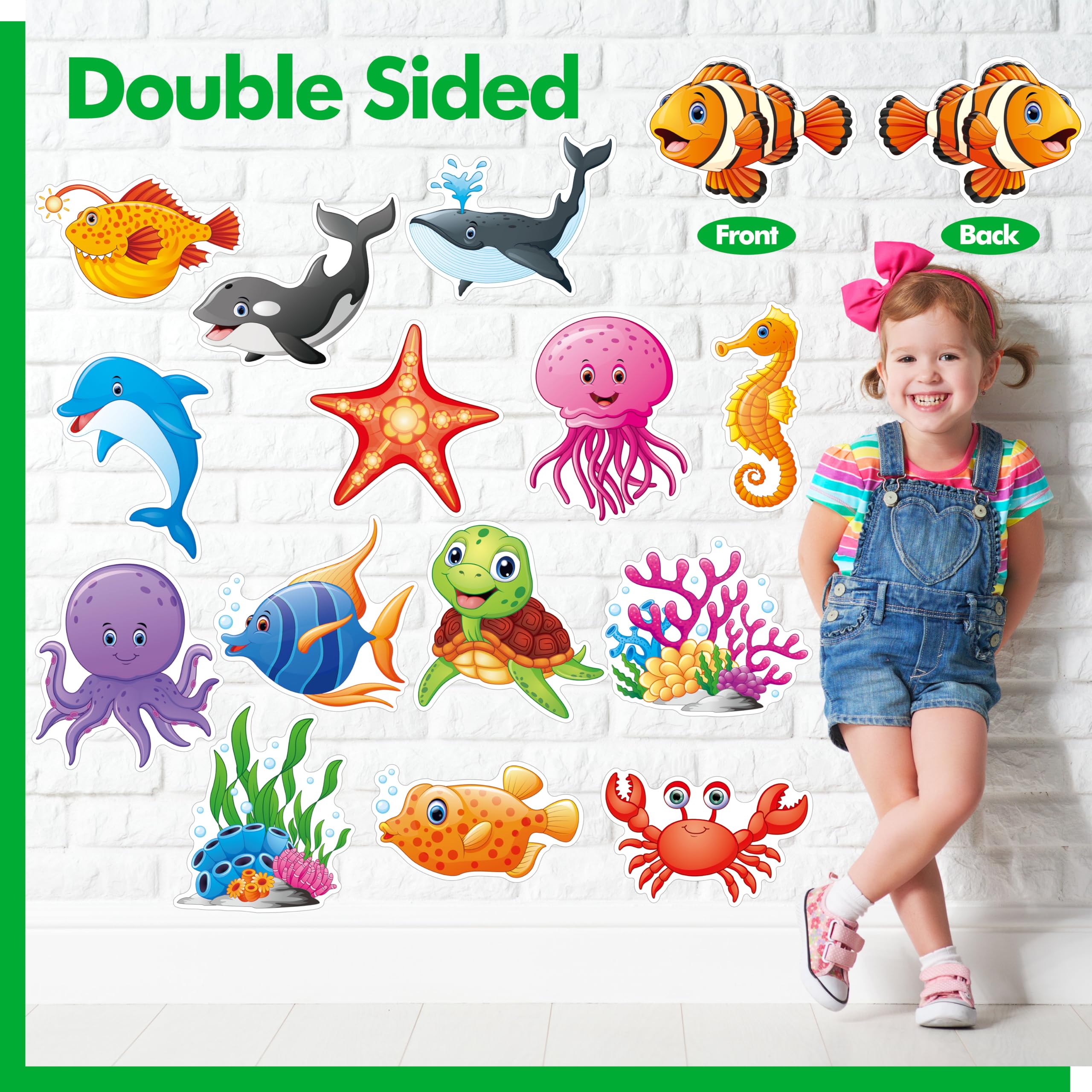 Snapklik.com : 50 PCS Marine Animal Cutouts, Double-Sided Printing ...