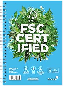 Silvine A5 Premium FSC Wirebound Notebook - Ruled Feint, 160 Pages of FSC Certified Paper. Ref ...