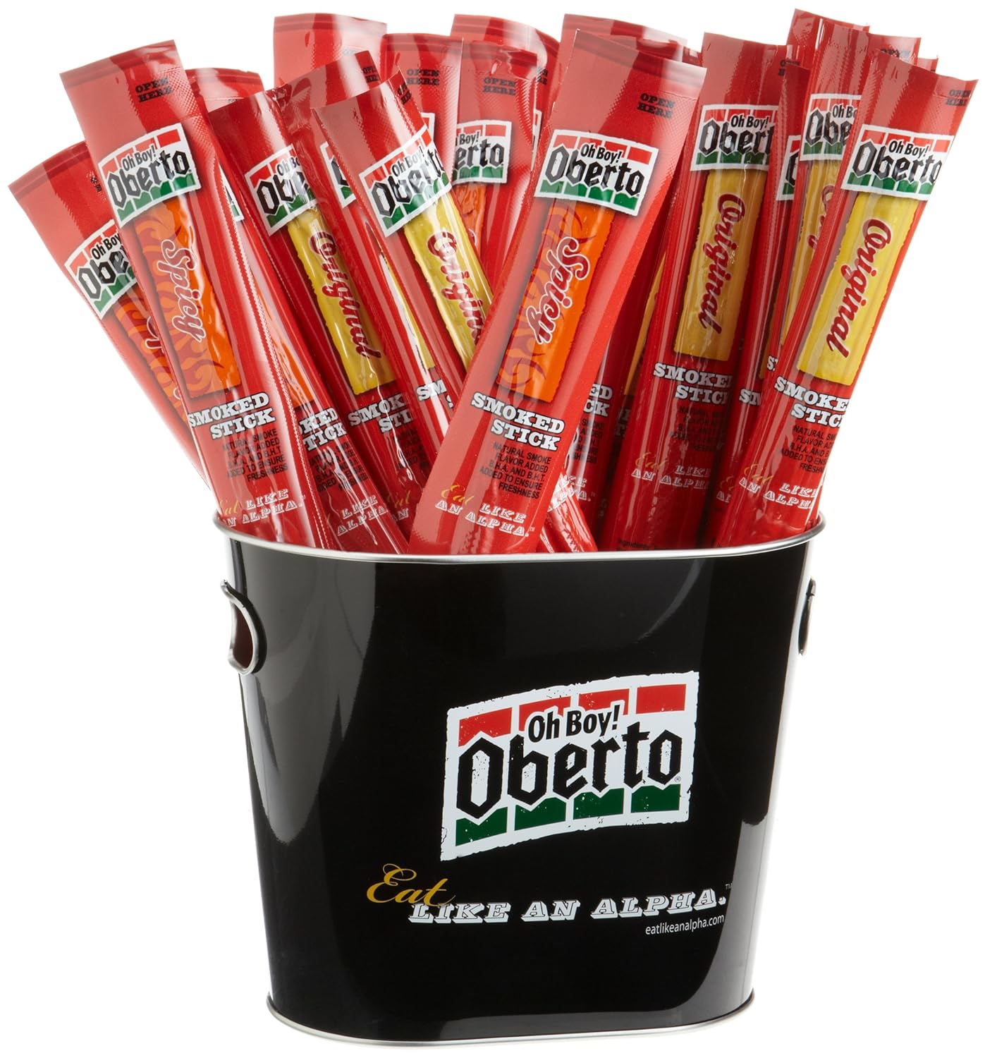 Amazon.com : Oh Boy! Oberto Smoked Stick Alpha Gift Bucket : Gourmet ...