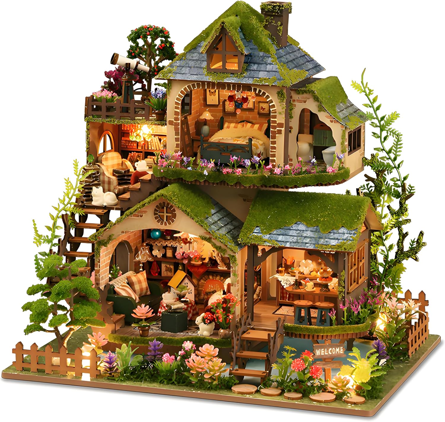 Amazon.com: Ahilmrn DIY Miniature House Kit,Tiny House Forest Adventure ...