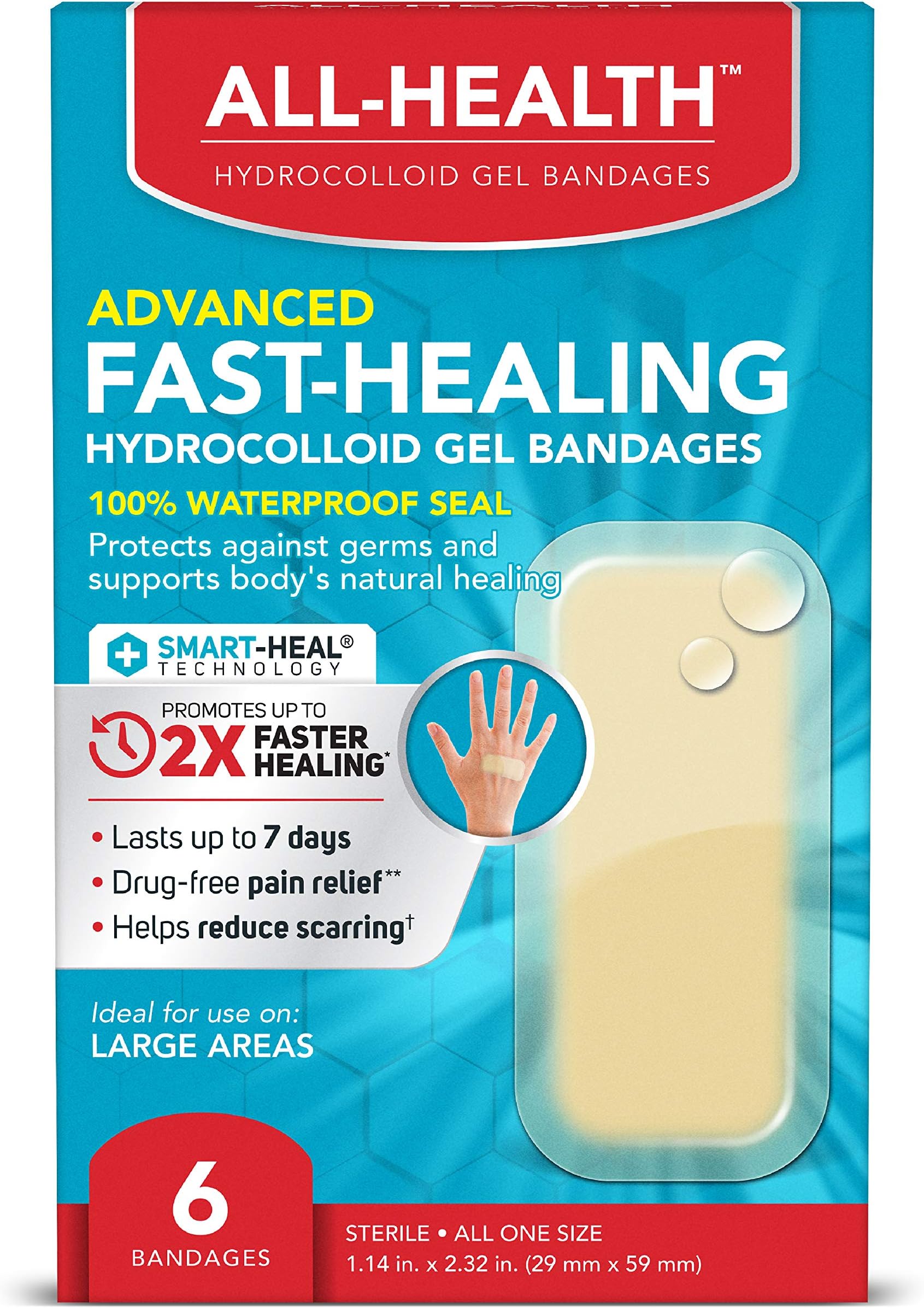 Amazon.com: All Health Advanced Fast Healing Hydrocolloid Gel Bandages ...