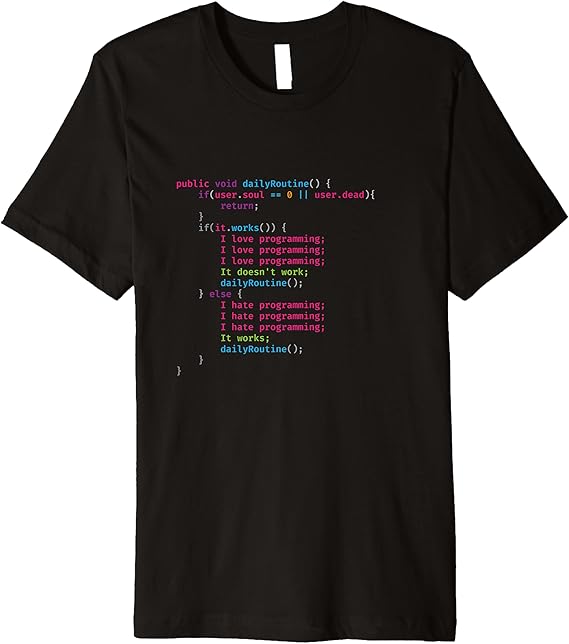 Amazon.com: I Hate Programming Coding Premium T-Shirt : Clothing, Shoes ...