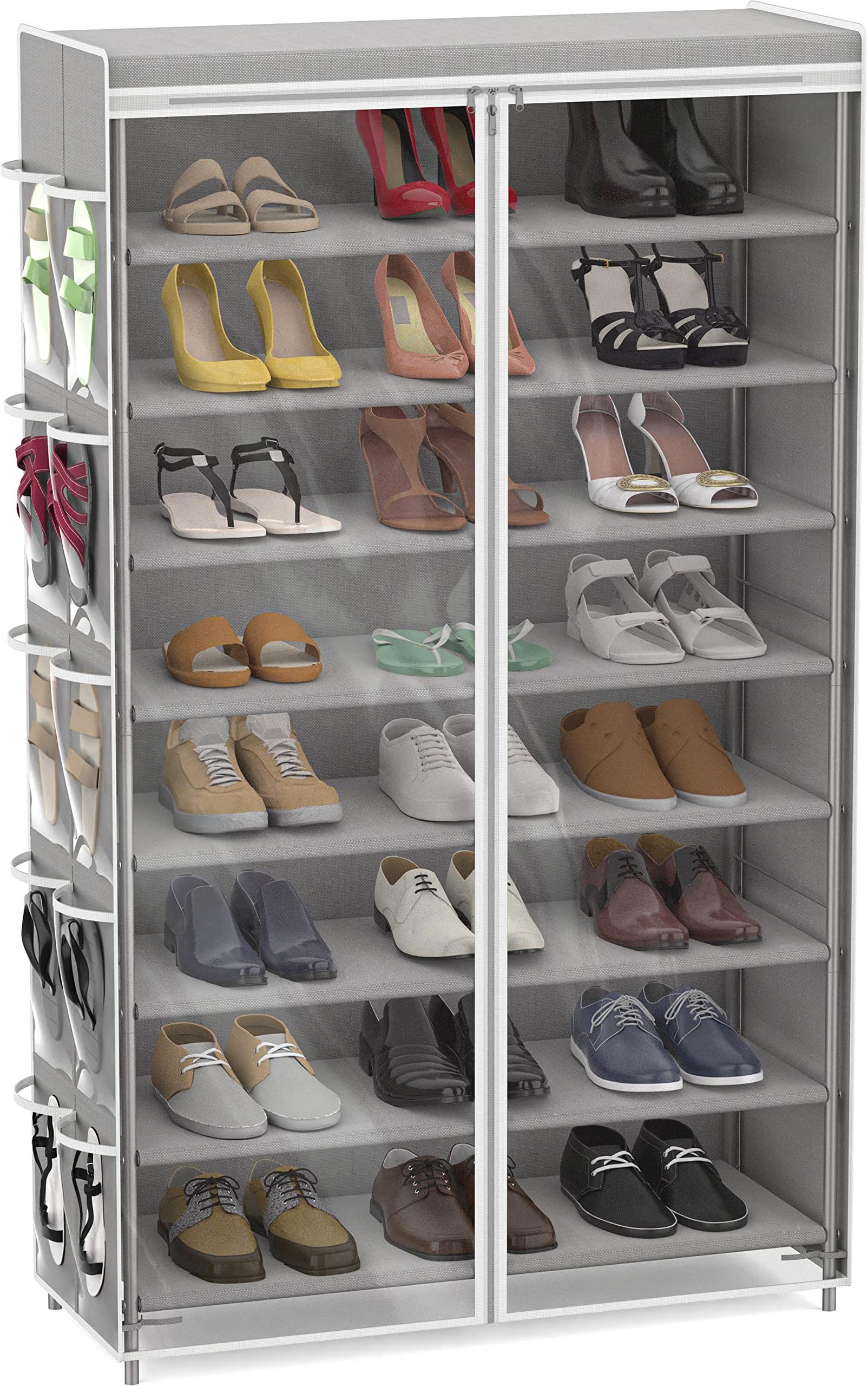 Amazon.com: Simple Houseware 4-Tier 16-Cube Shoe Rack Organizer, Grey ...