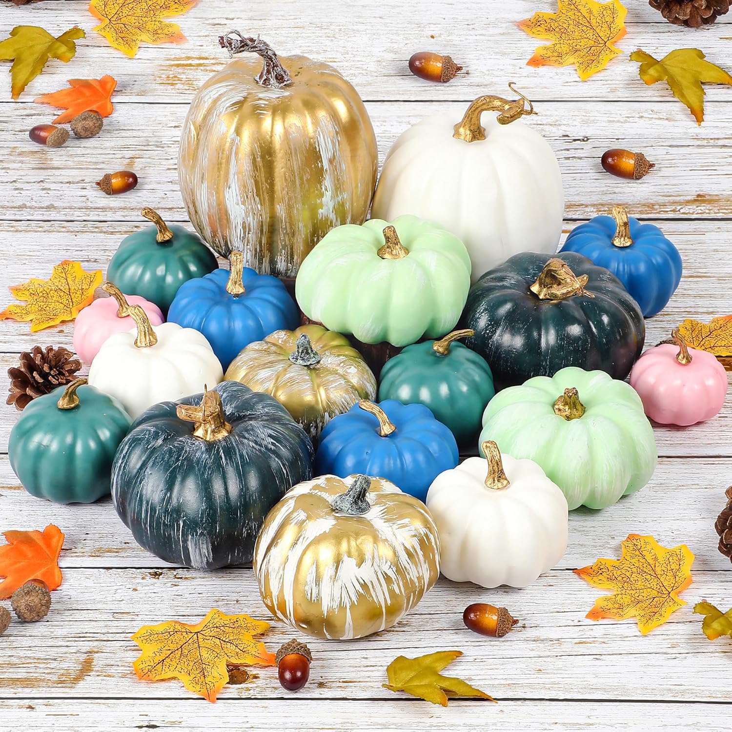 Amazon.com: Erweicet Pumpkin Decor 18pcs Assorted Artificia Pumpkin ...