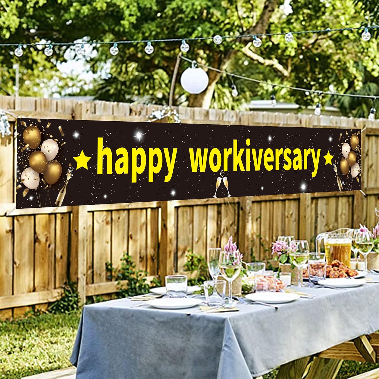 Amazon.com: Zeudas Happy Workiversary Banner, Happy Work Anniversary ...