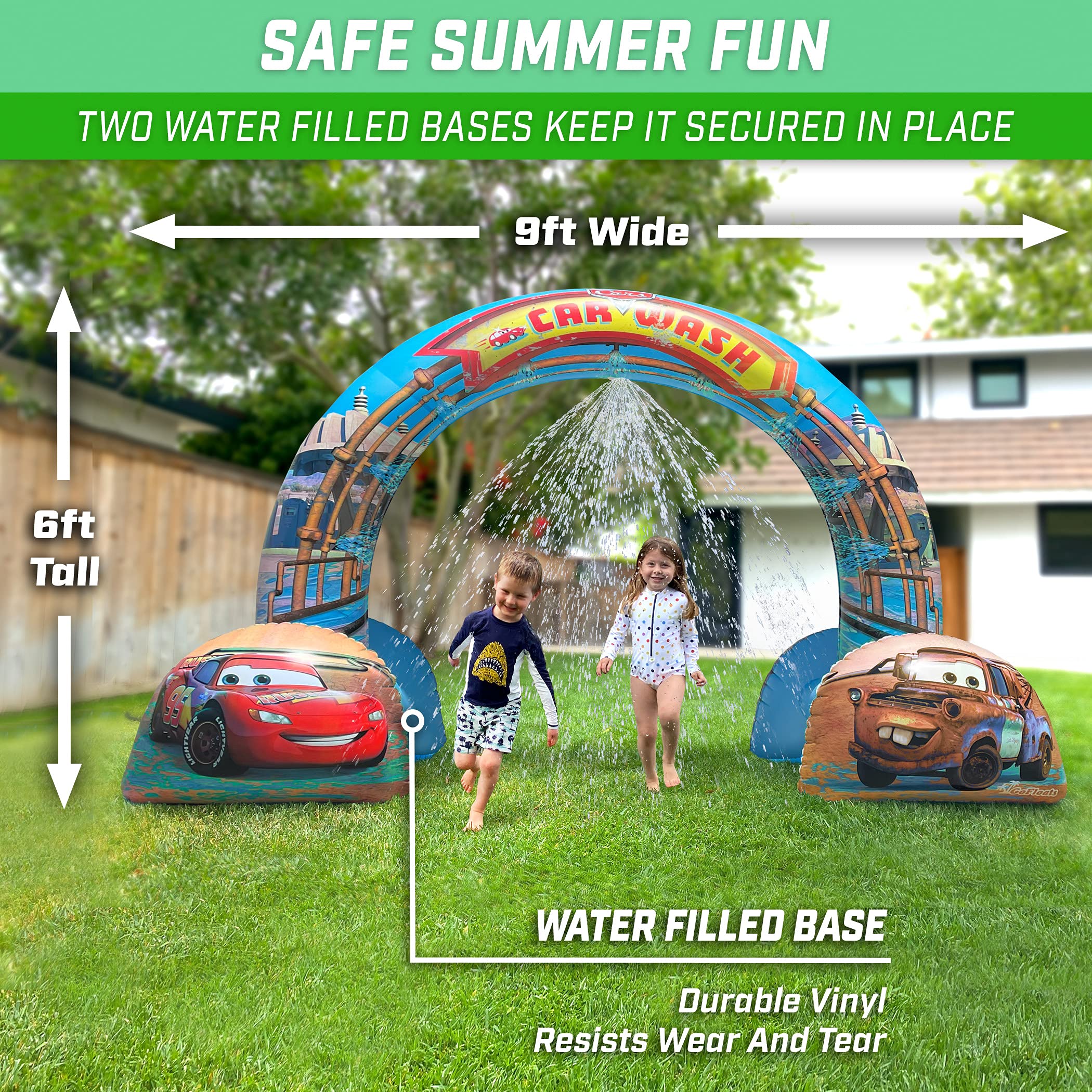 GoFloats Disney Inflatable Arch Sprinkler for Kids - Choose Between ...