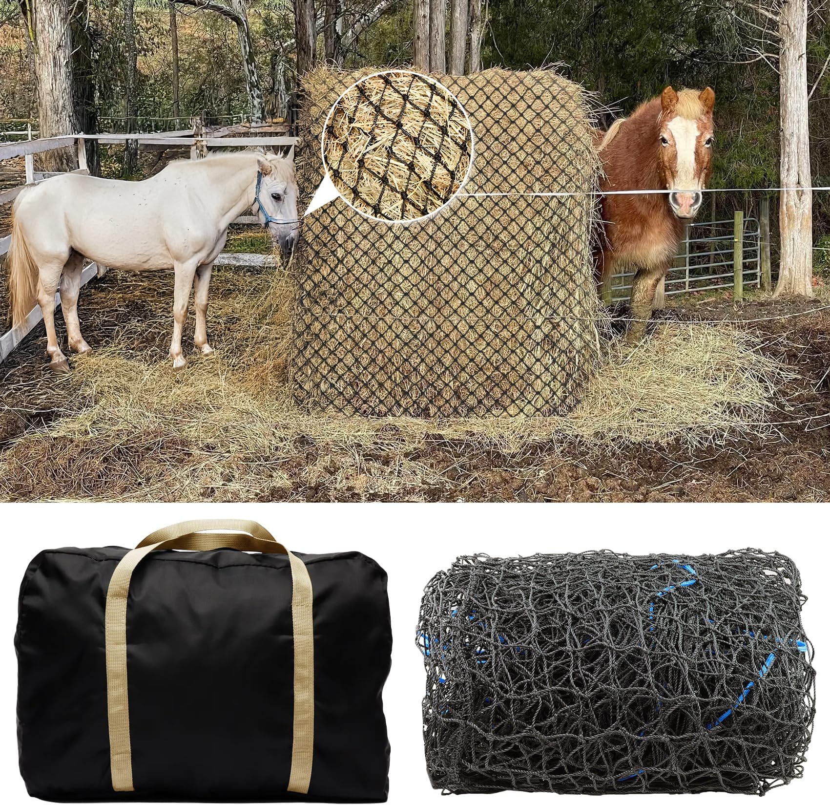 Amazon.com: Riakrum 2 Pcs Square Bale Hay Net 5 mm Thick 47 x 20 x 20 ...