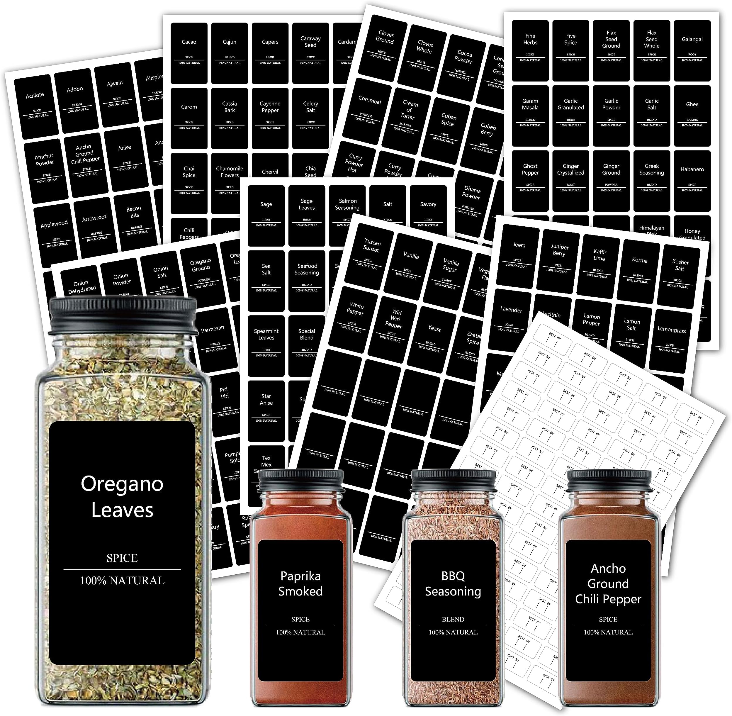 Amazon.com : 278 Pcs Spice Labels for Jars, All-Purpose Labels ...