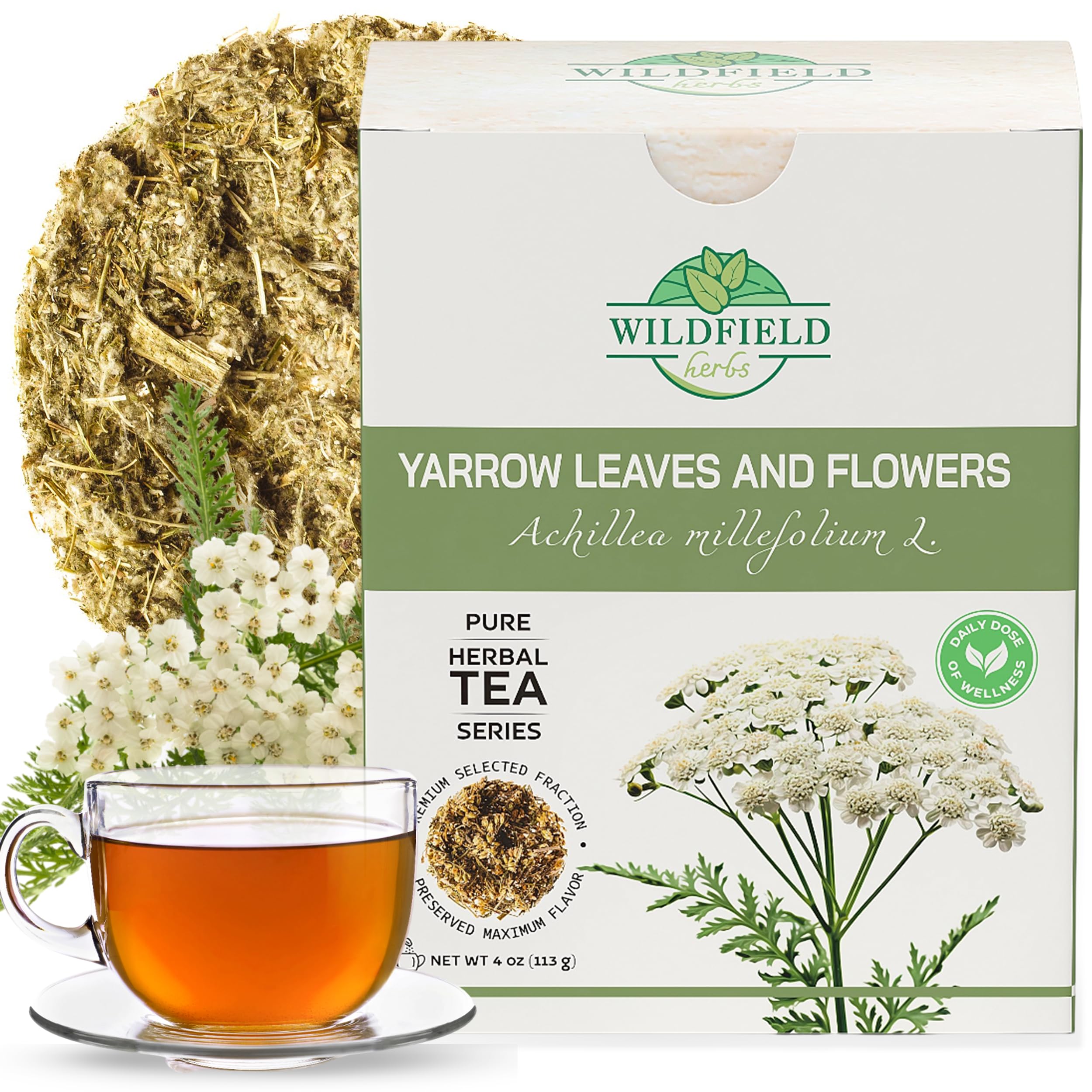 Amazon.com : 4 oz. Yarrow Herb Dried Yarrow Leaf & Flower Herbal Tea ...