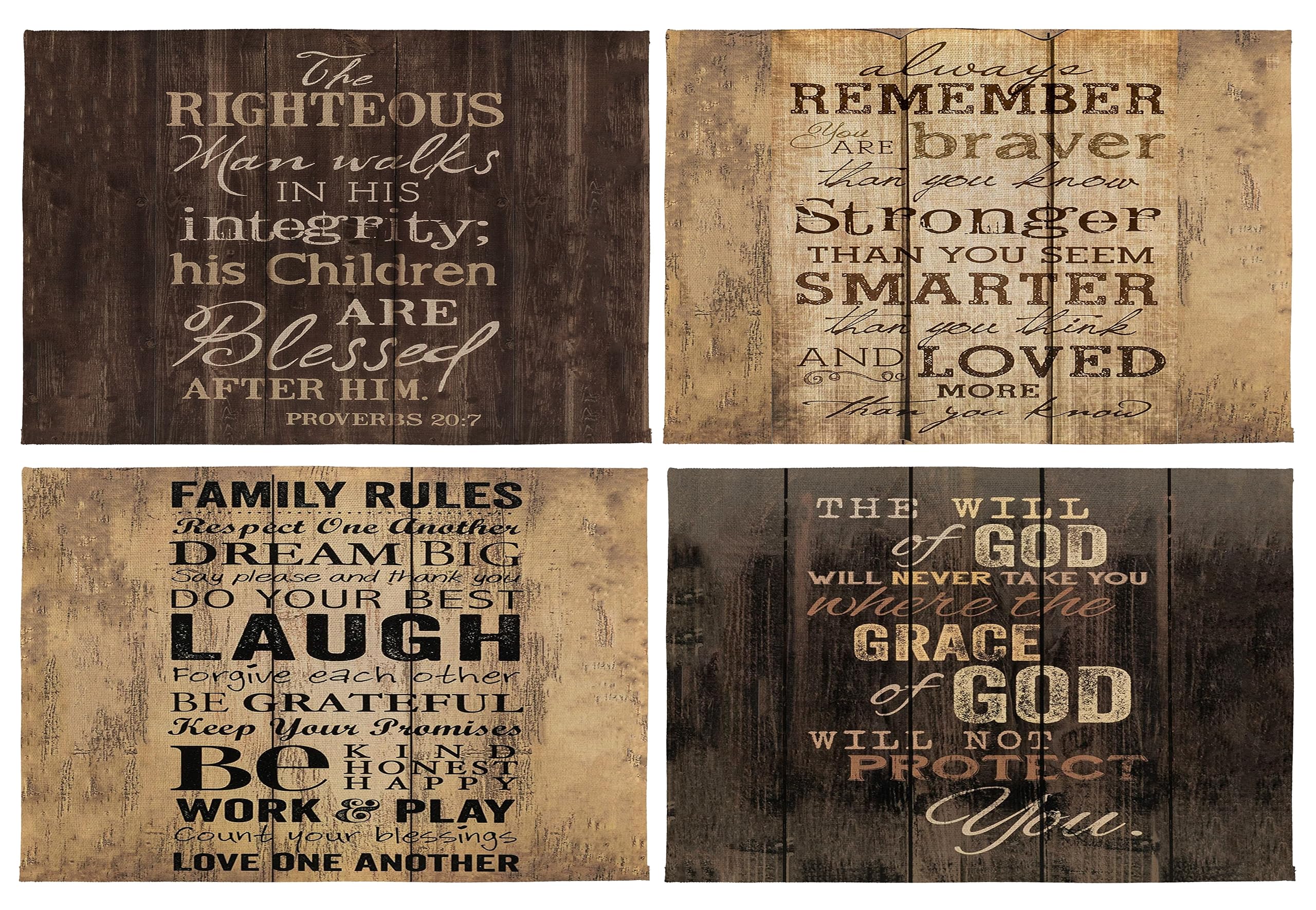 Amazon.com: Farmhouse Home Family Quote Placemats Set of 4,Rustic ...