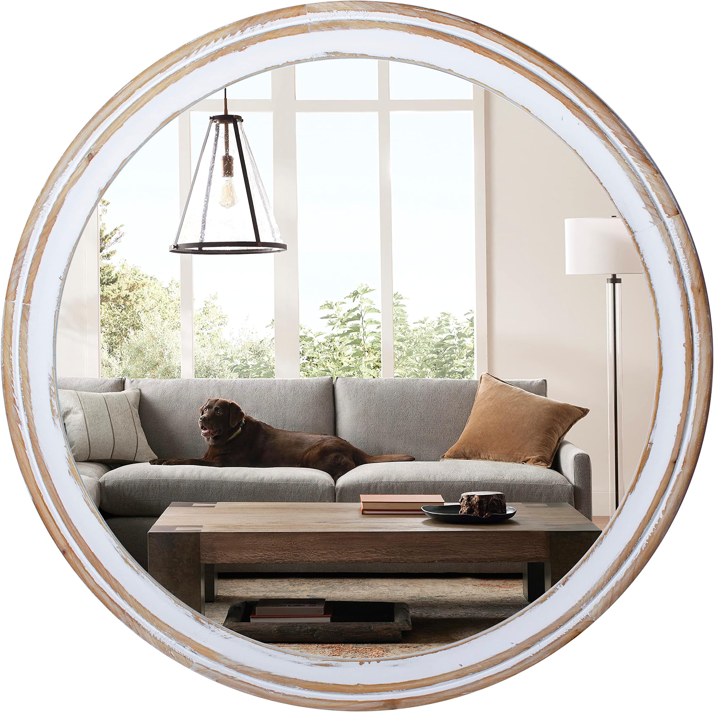 Amazon.com: Mirrorize Round Mirror 30" for Living Room Wall Decor ...