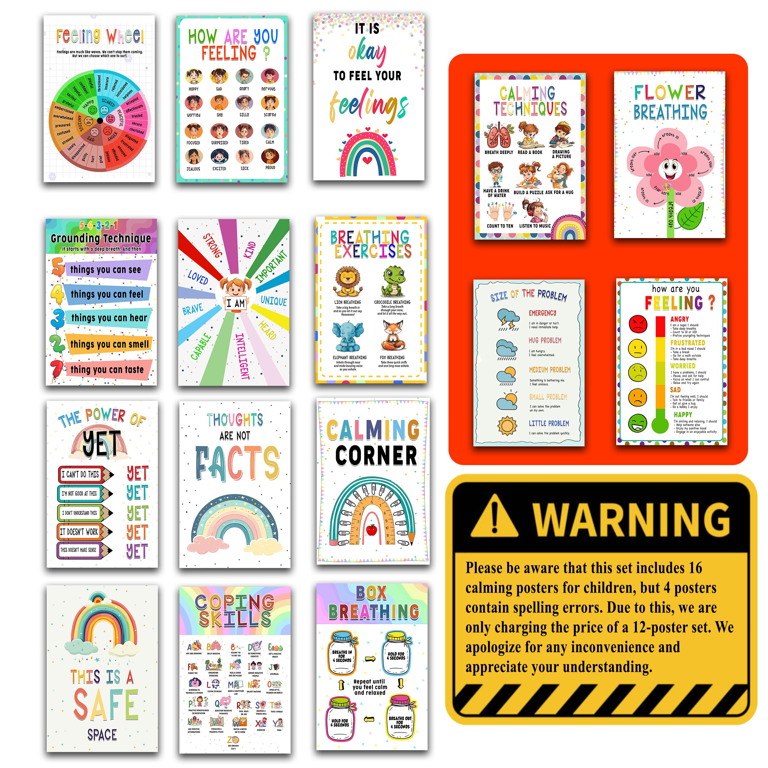 Snapklik.com : 16pcs Calming Corner Classroom Posters 11x17 - Learning ...