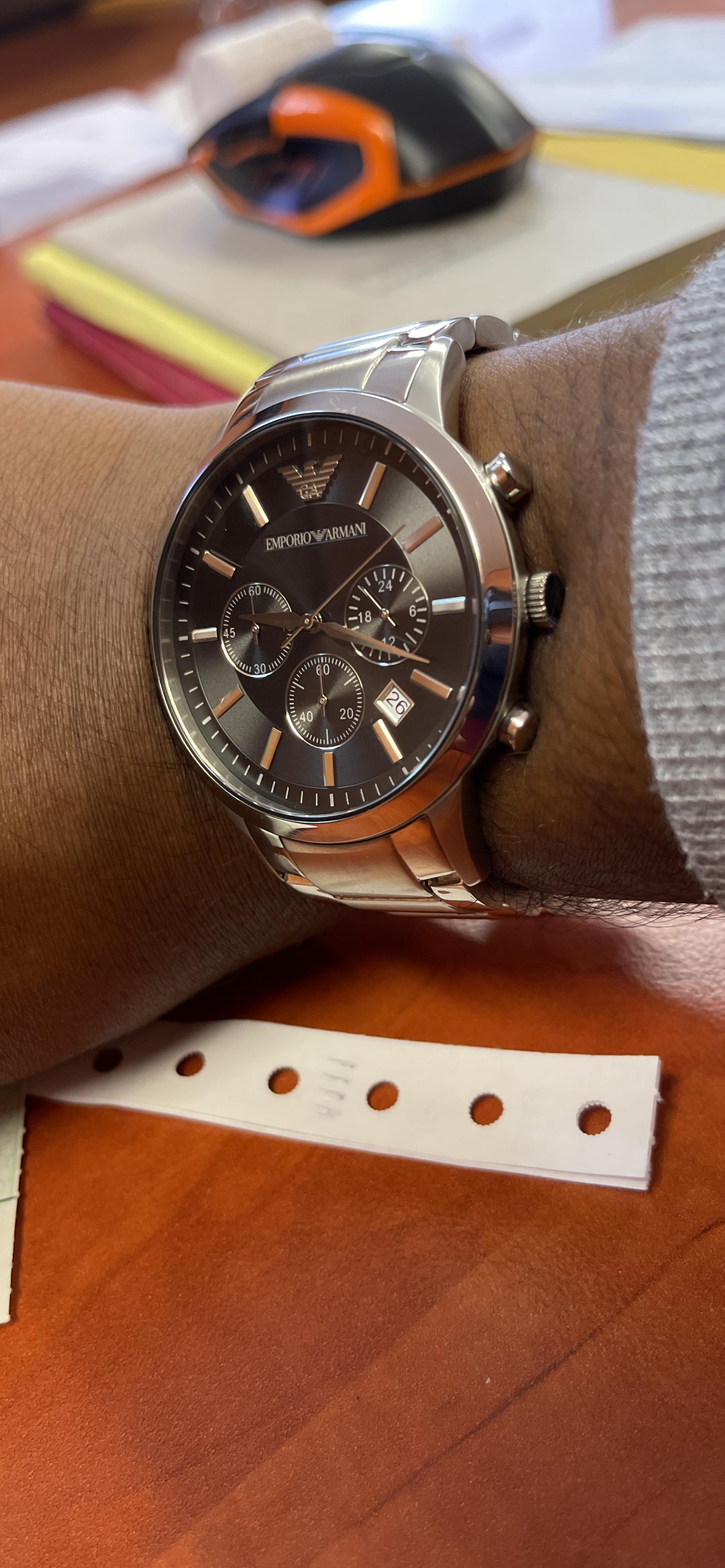 Buy Emporio Armani Stainless Steel Giovanni Analog Black Dial Men Watch ...