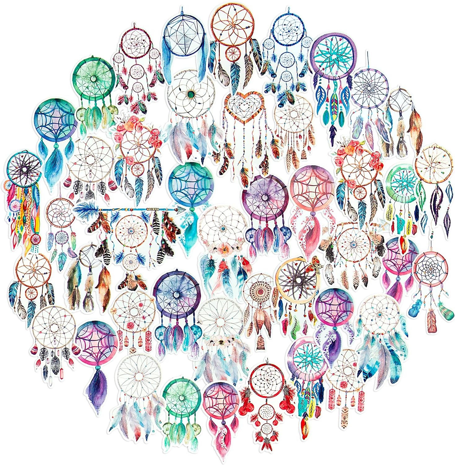 Navy Peony Bohemian Dream Catcher Bundle Stickers (44pcs) | Waterproof ...