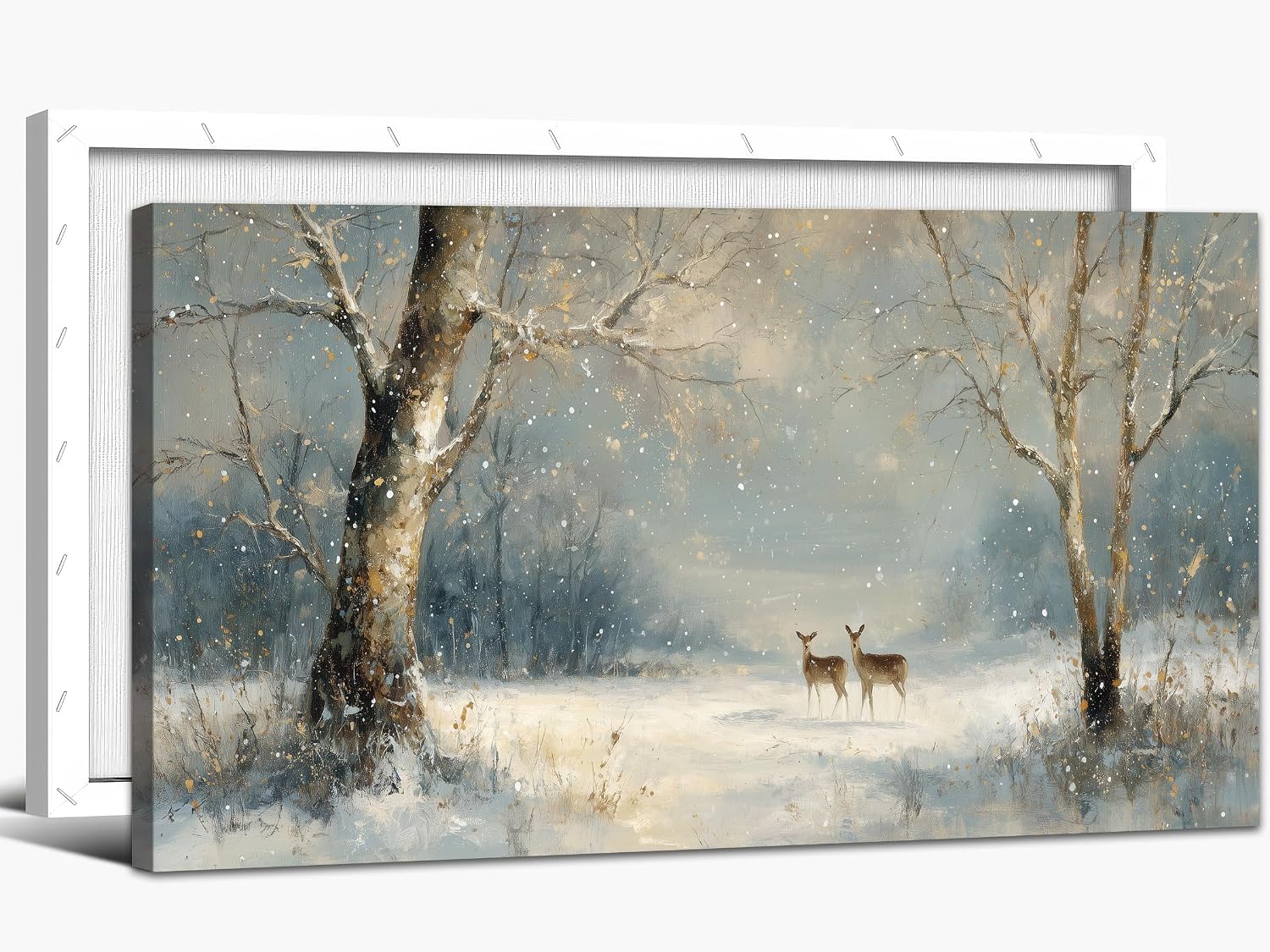 Amazon.com: BYXOLARA Large Winter Scene Artwork - Framed Winter ...