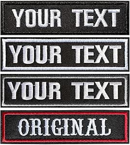 Amazon.com: 2PCS Custom Embroidered Patch, Personalized Name Patch, Hook and Loop Sew On Iron On ...