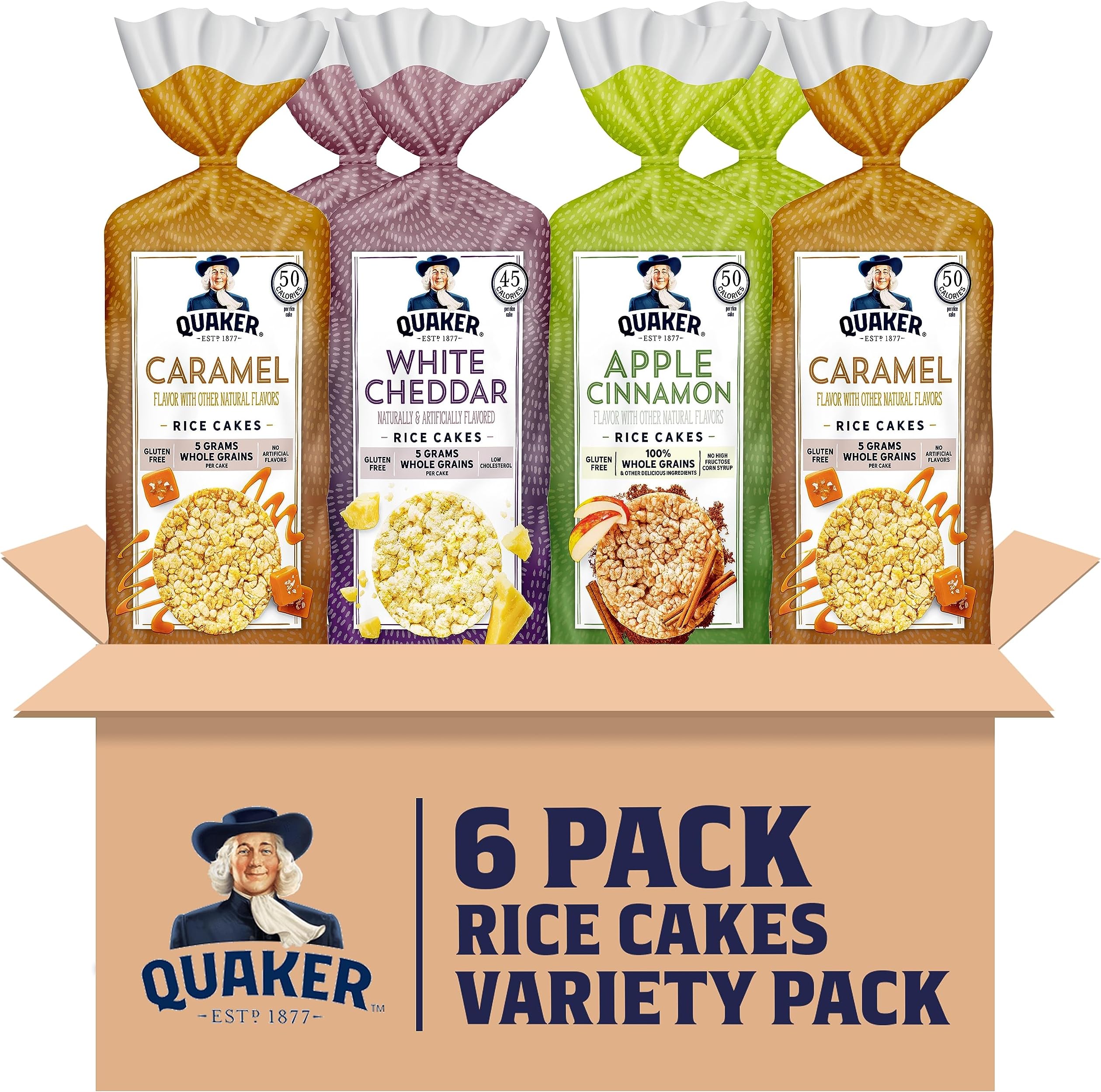 Amazon.com: Quaker Large Rice Cakes, Gluten Free, 3 Flavor Variety Pack ...