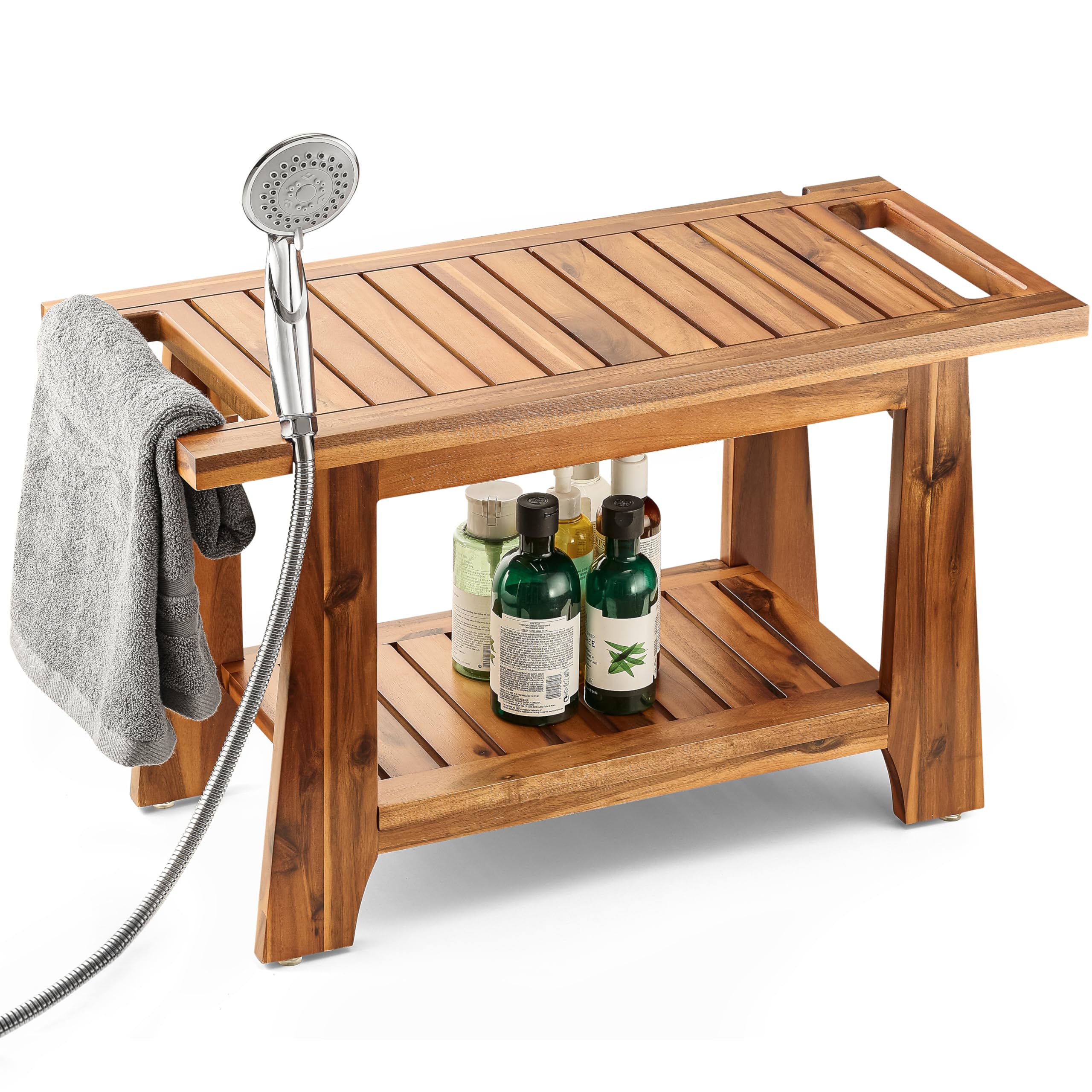 Snapklik.com : Tinamo 28" Shower Benches For Inside Shower - Wooden ...