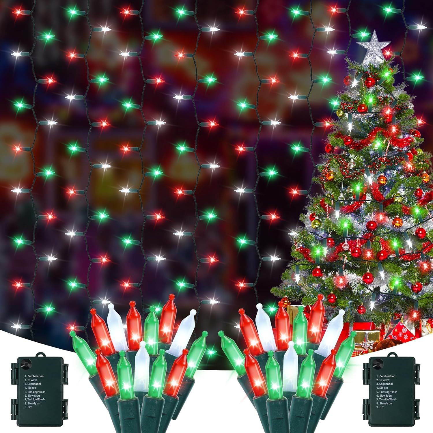 Amazon.com: RECESKY Christmas String Lights with Built-in Timer - 2 ...