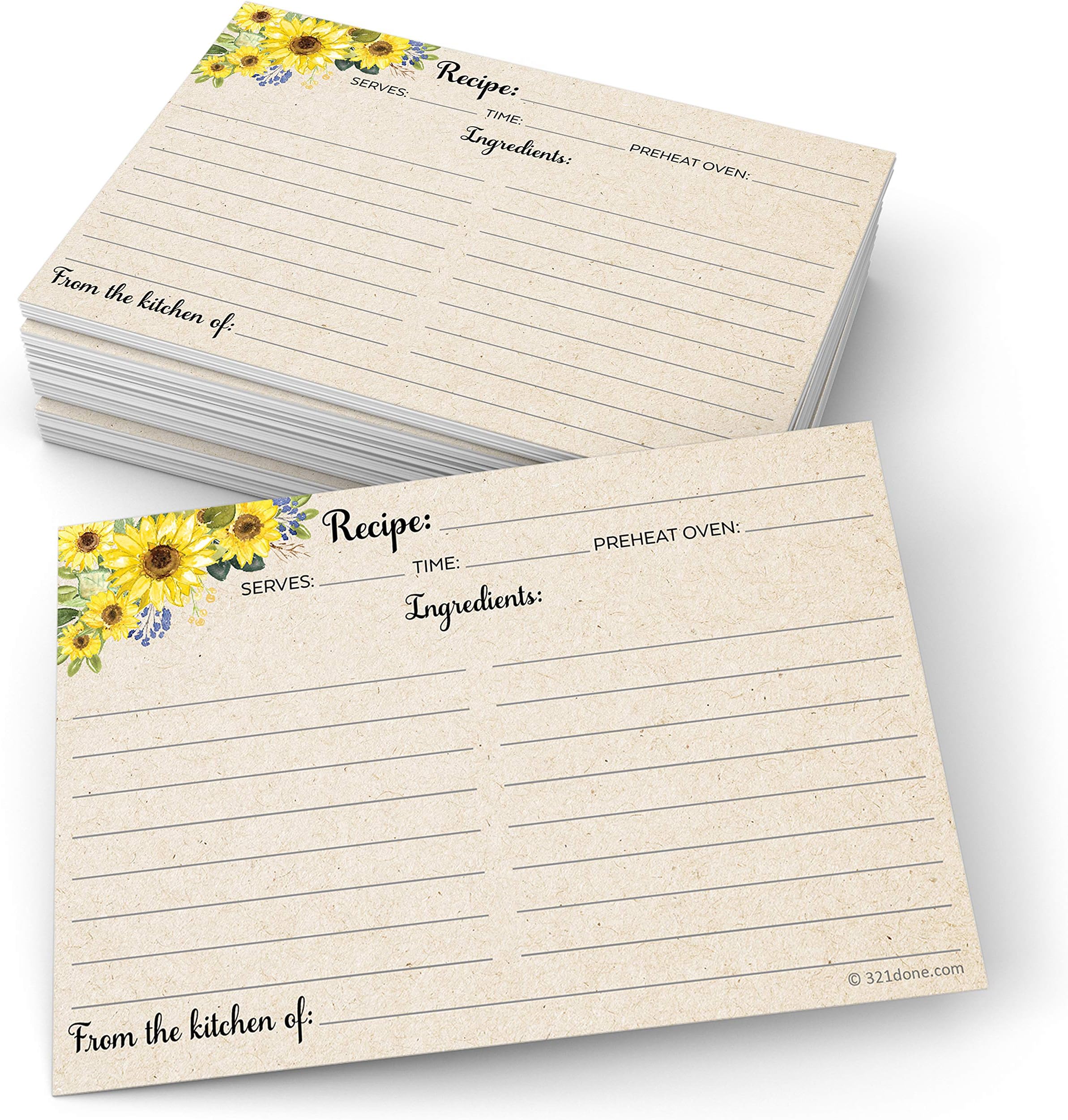 Amazon.com: Recipe Cards 4x6 Double Sided, 50-Pack Blank Recipe Cards ...