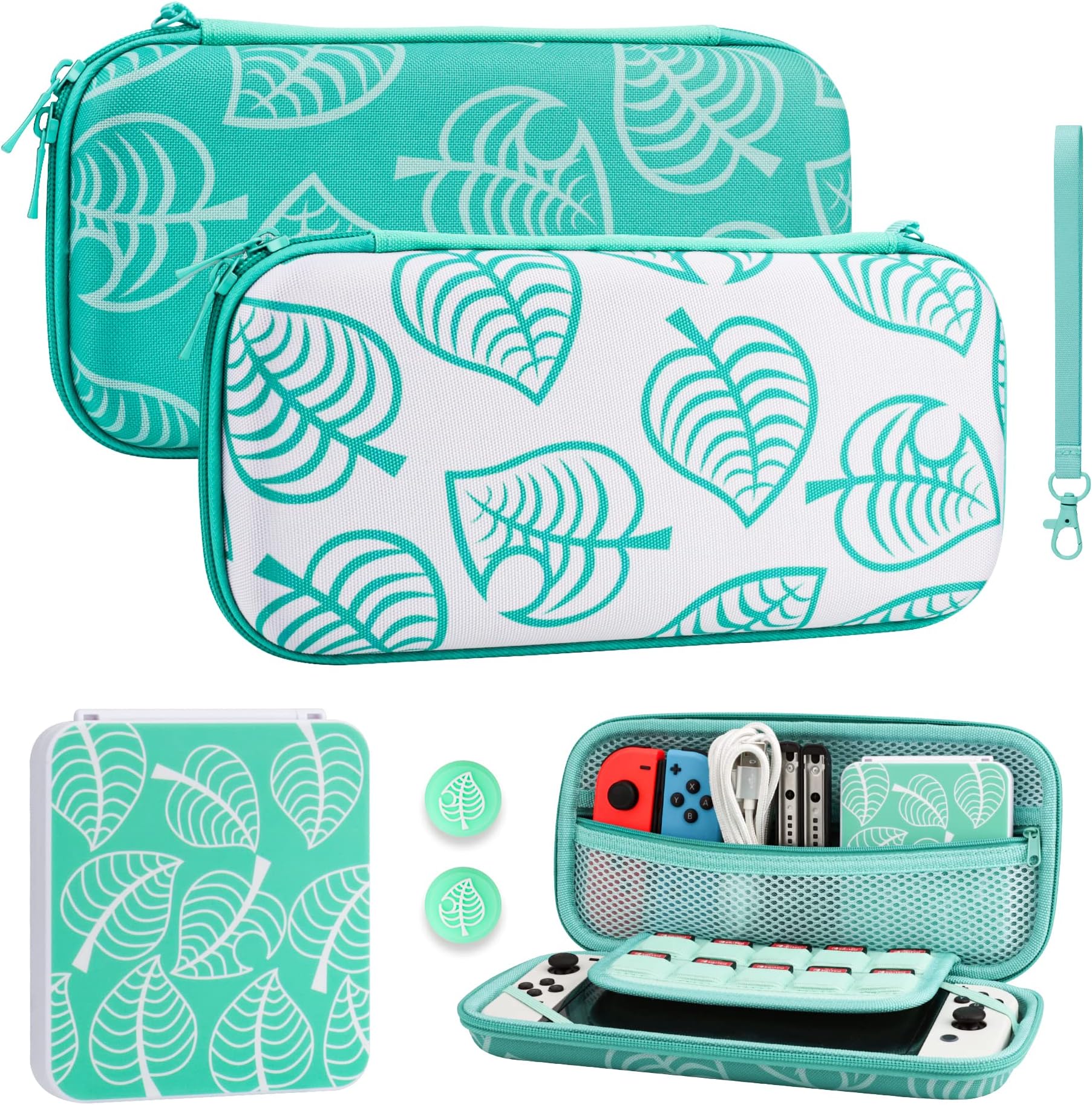 Amazon.com: FUNDIARY Green Travel Carrying Case for Nintendo Switch and ...