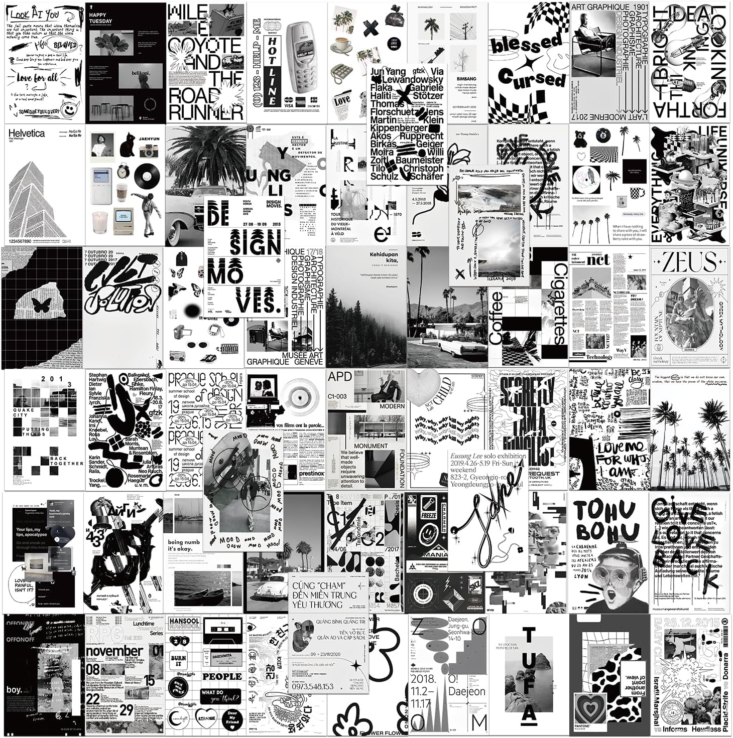 Amazon.com: 60 Pcs Cute Black Stickers Vinyl Waterproof Stickers for ...