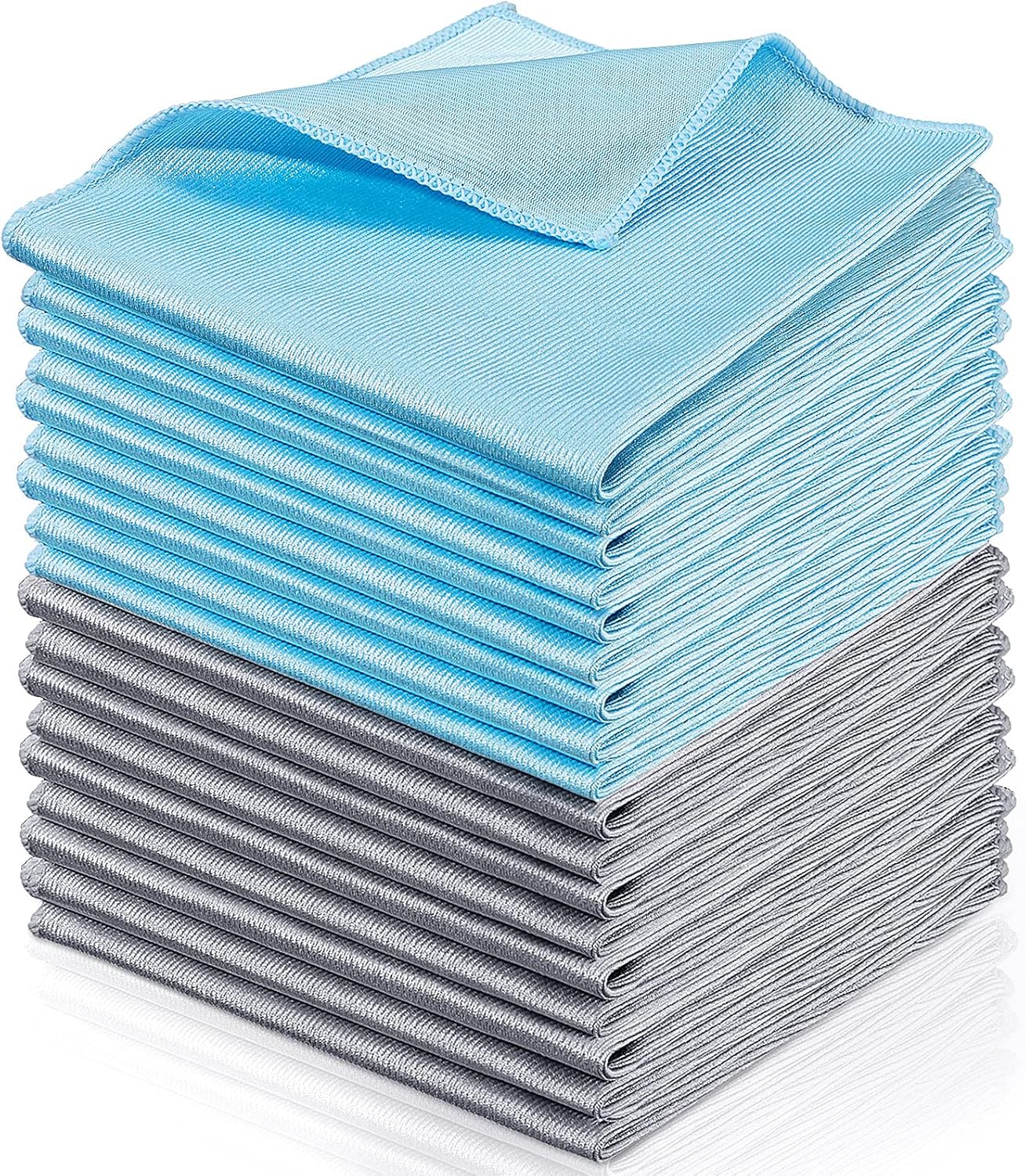 Amazon.com: Tatuo 18 Pcs Microfiber Glass Cleaning Cloths (16 x 16 ...