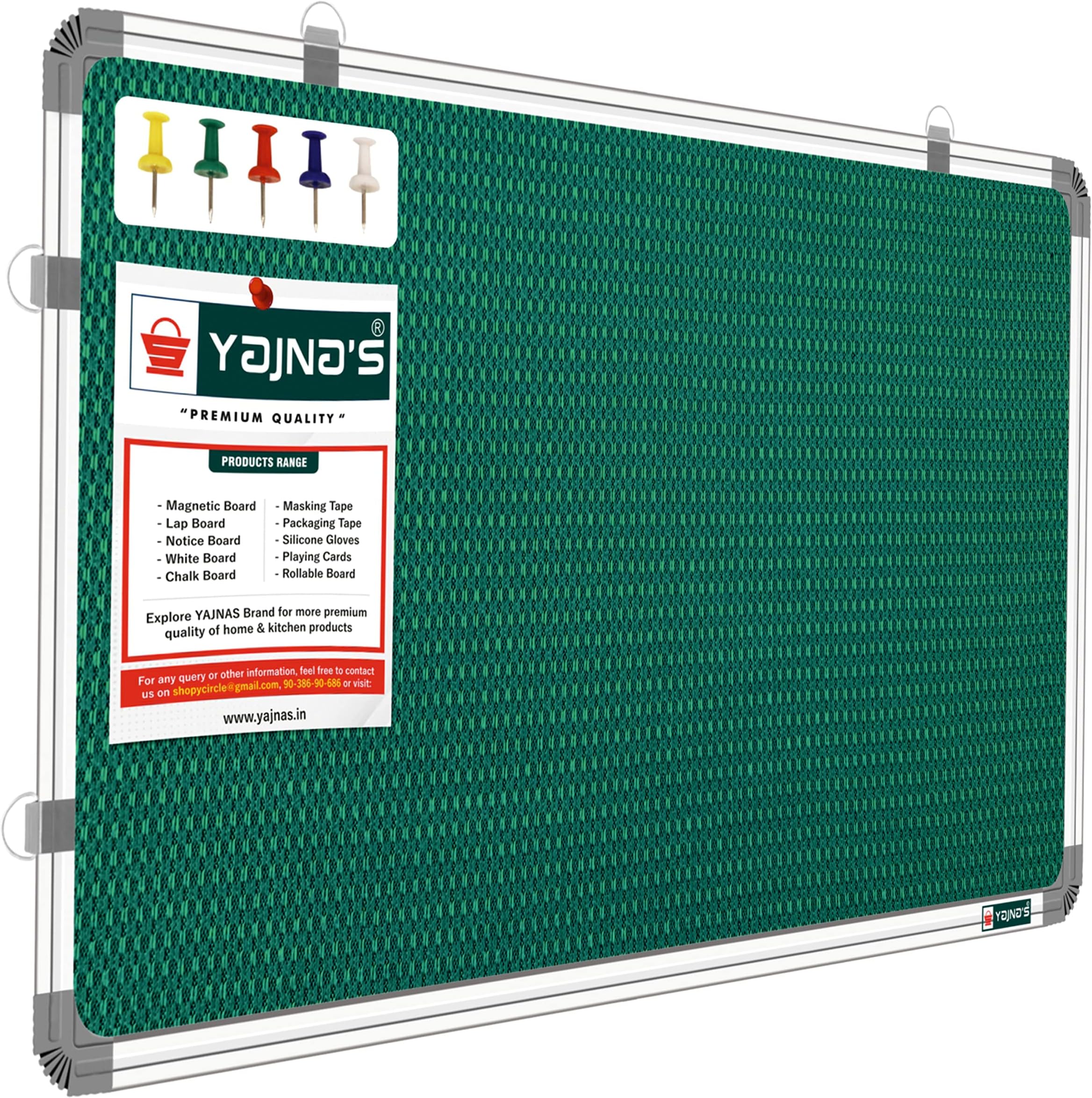 YAJNAS® 3x4 Feet (122x89 CM) Premium Material Green Color Notice Board ...