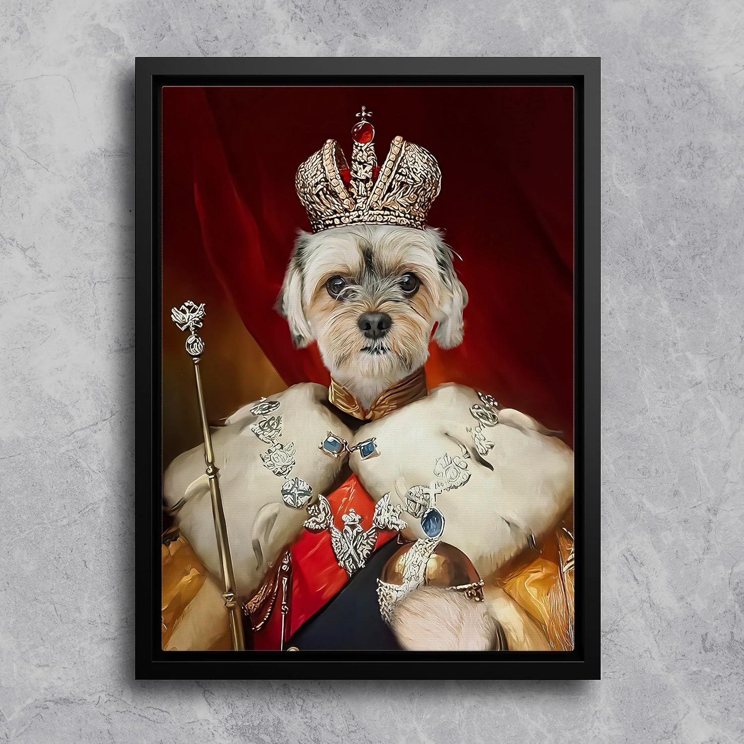 Amazon.com: Awesometik Personalized Pet Portrait in a Royal Costume Dog ...