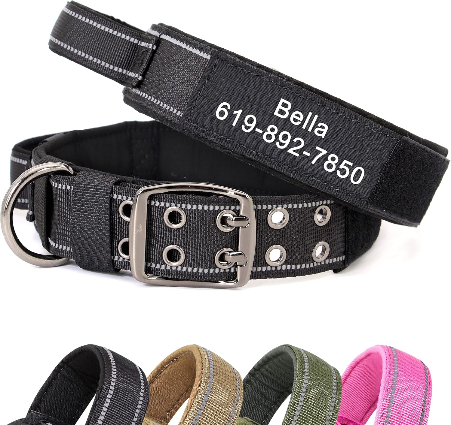 PET ARTIST Collare per cani regolabile militare personalizzato con ...