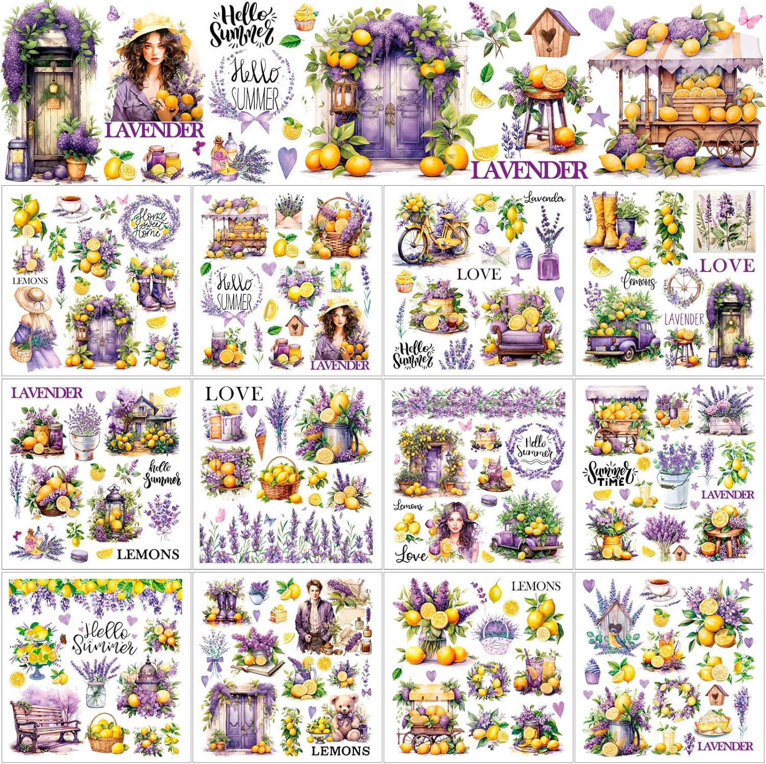 Amazon.com: BBTO 12 Sheets Rub on Transfers for Crafts and Furniture ...