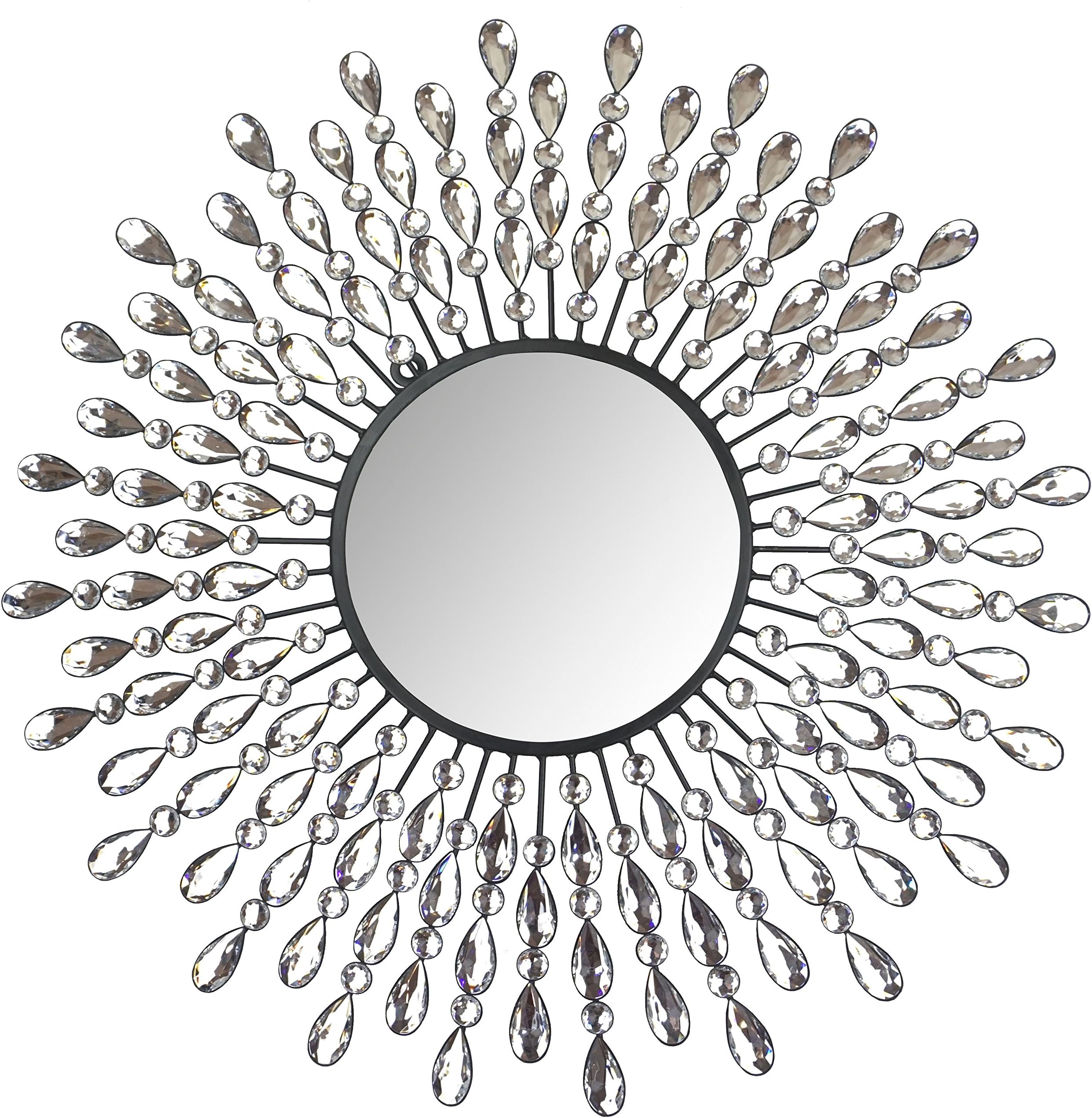 Amazon.com: Lulu Decor, 23.50" Crystal Drop Wall Mirror, 9" Round ...