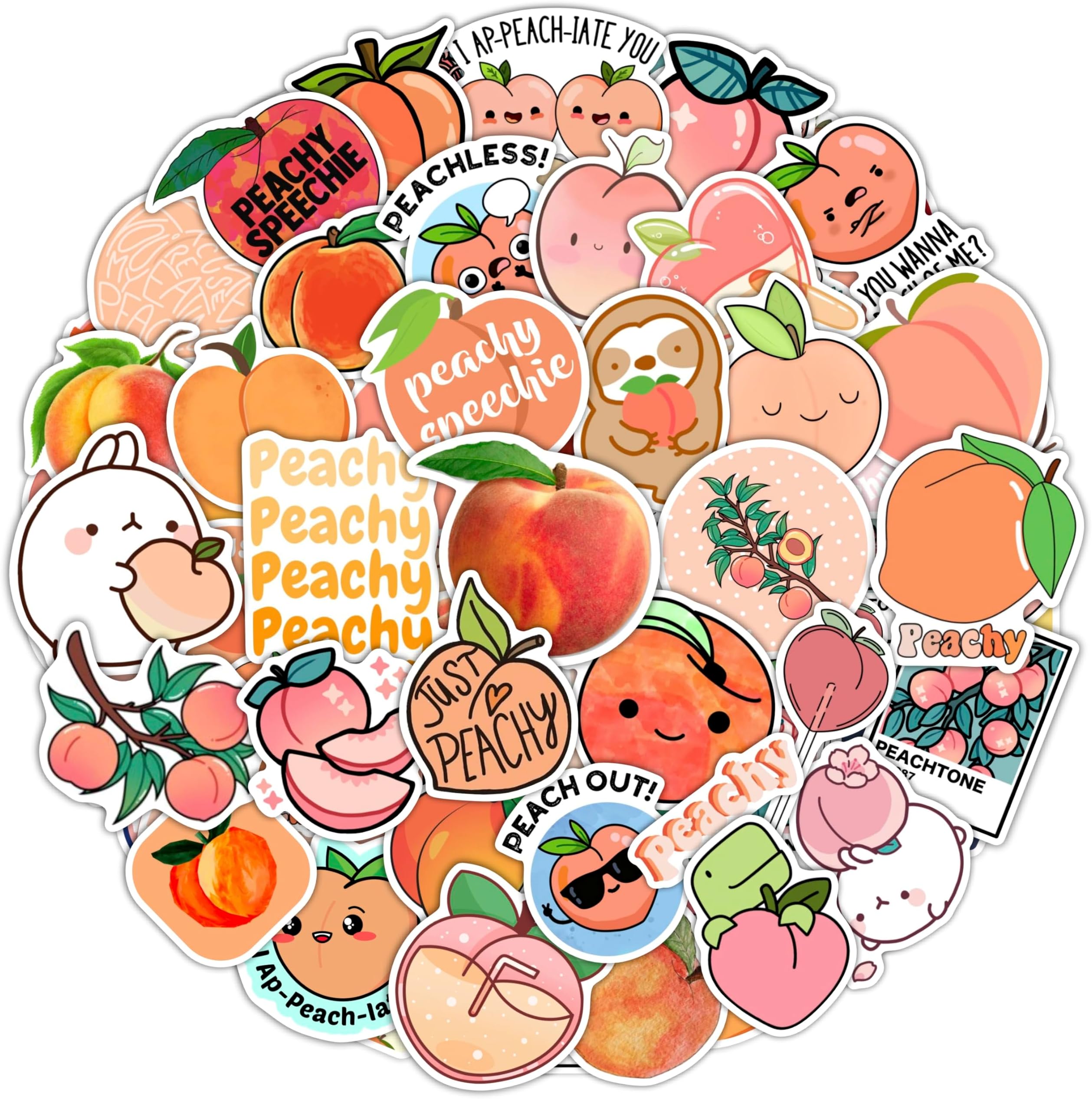 Amazon.com: BulbaCraft Peach Stickers for Water Bottle and Laptop ...