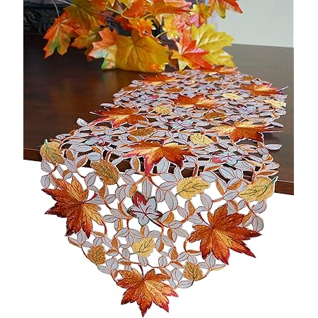 Amazon.com: GRANDDECO Thanksgiving Harvest Table Runner 13"x34 ...