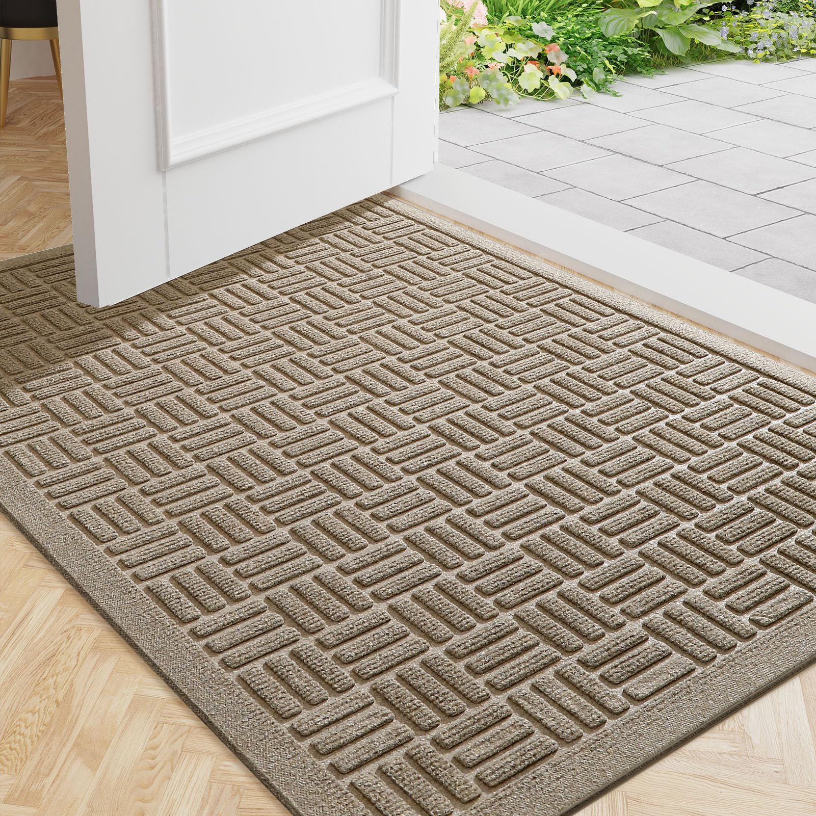 Amazon.com: Mibao Front Door Mat Indoor Outdoor Entrance, Dirt Trapping ...