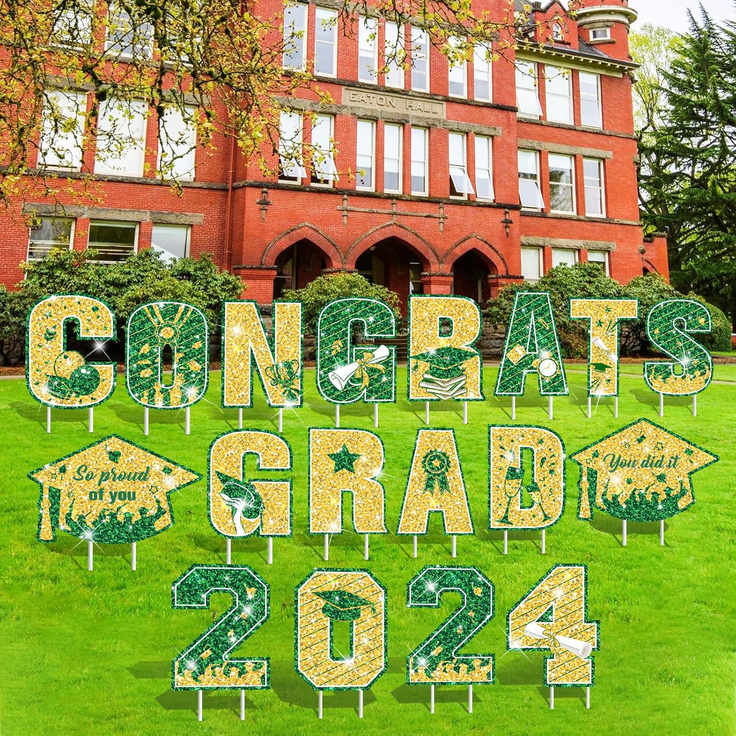 Amazon.com : 2024 Graduation Yard Signs, 18 Pcs Congrats Grad Sign, Graduation Lawn Signs Yard ...