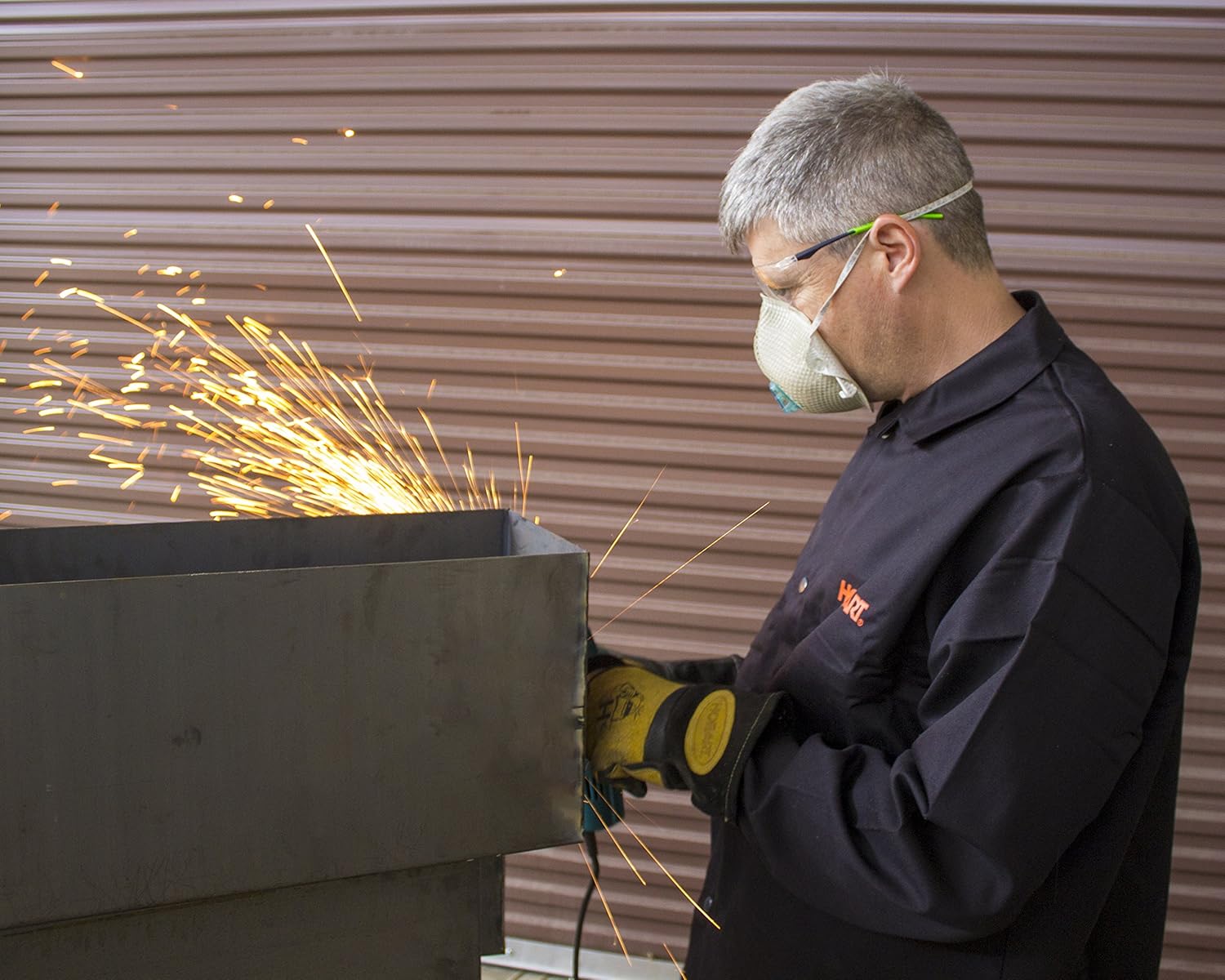 Lewis Bamboo Moderna caja rectangular de acero CORTEN (48 pulgadas de ...