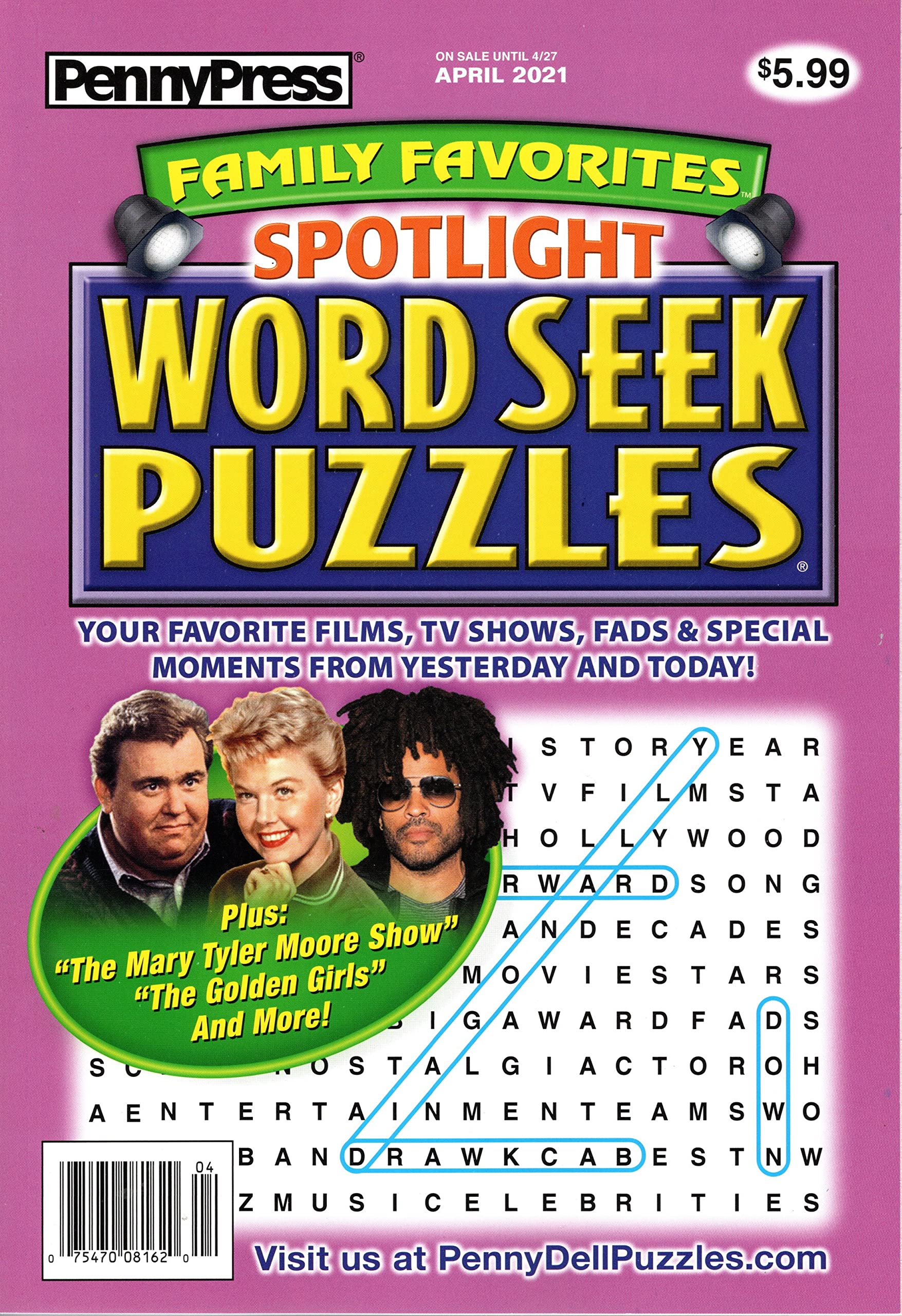 FULL SIZE Penny Press Family Favorites Spotlight Word Seek Puzzles ...