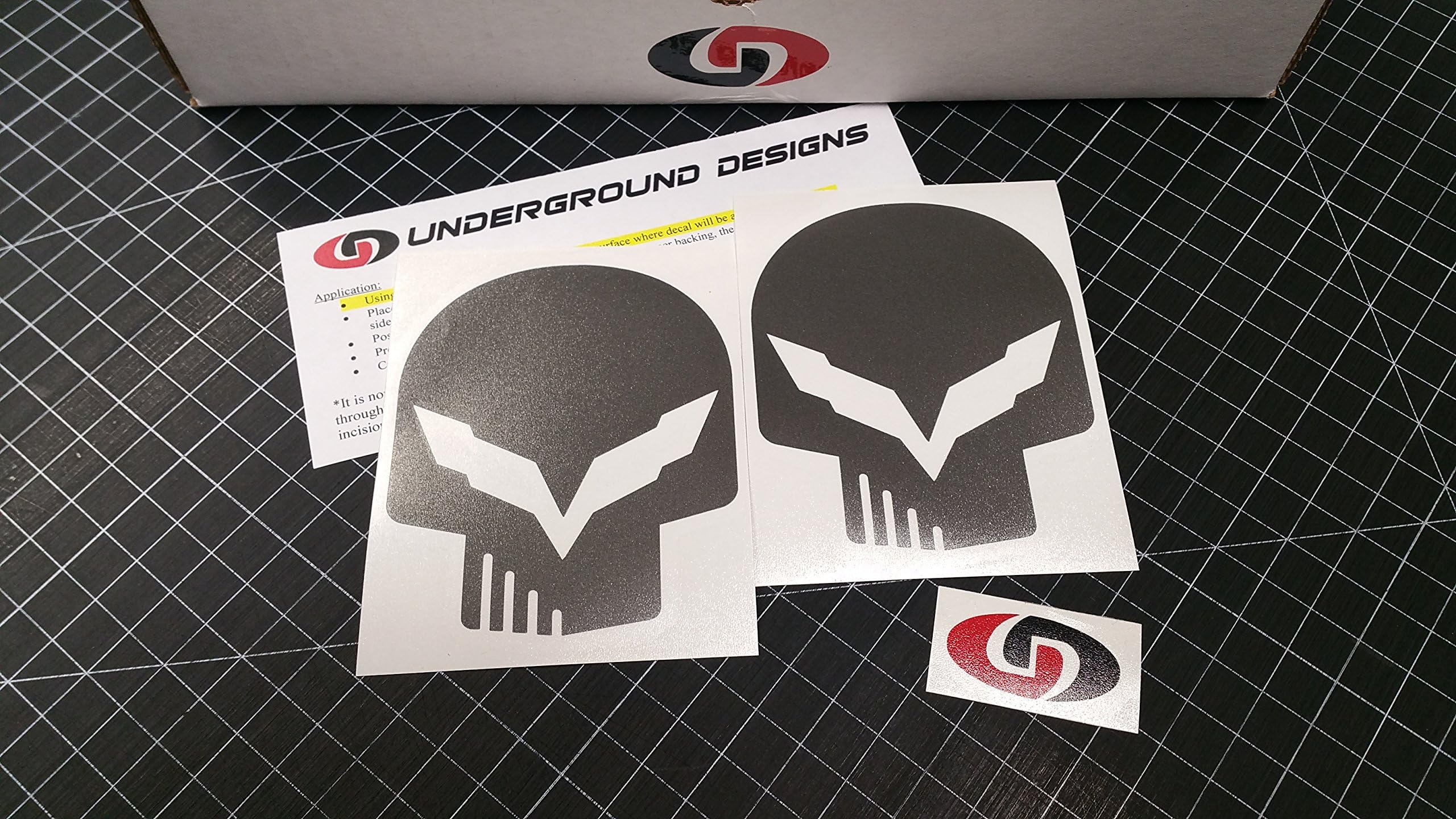 Amazon.com: UNDERGROUND DESIGNS Corvette Jake Skull Decal Window Corner ...