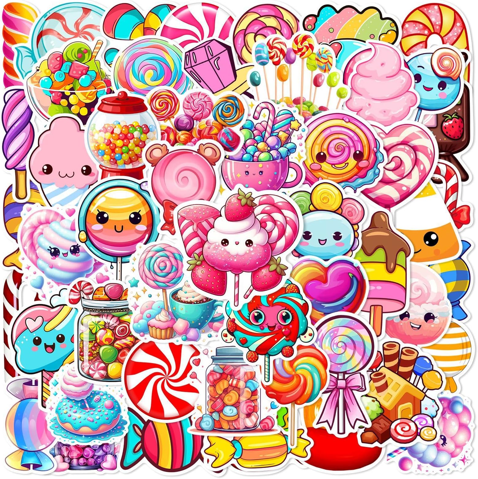 Amazon.com: 100 Pcs Candy Stickers - Candyland Sticker Waterproof ...