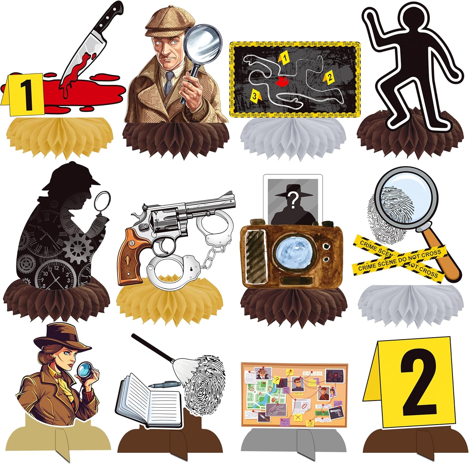 Amazon.com: Detective Theme Honeycomb Centerpieces Detective Birthday ...